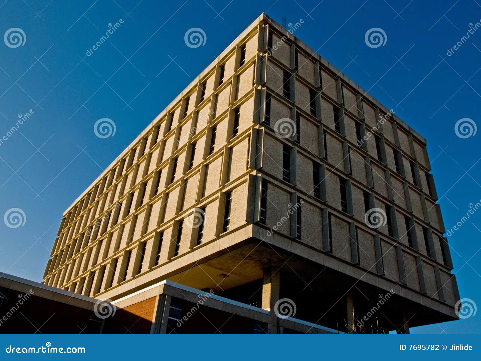 School Building on Blue Sky Stock Photo - Image of concrete, unique ...