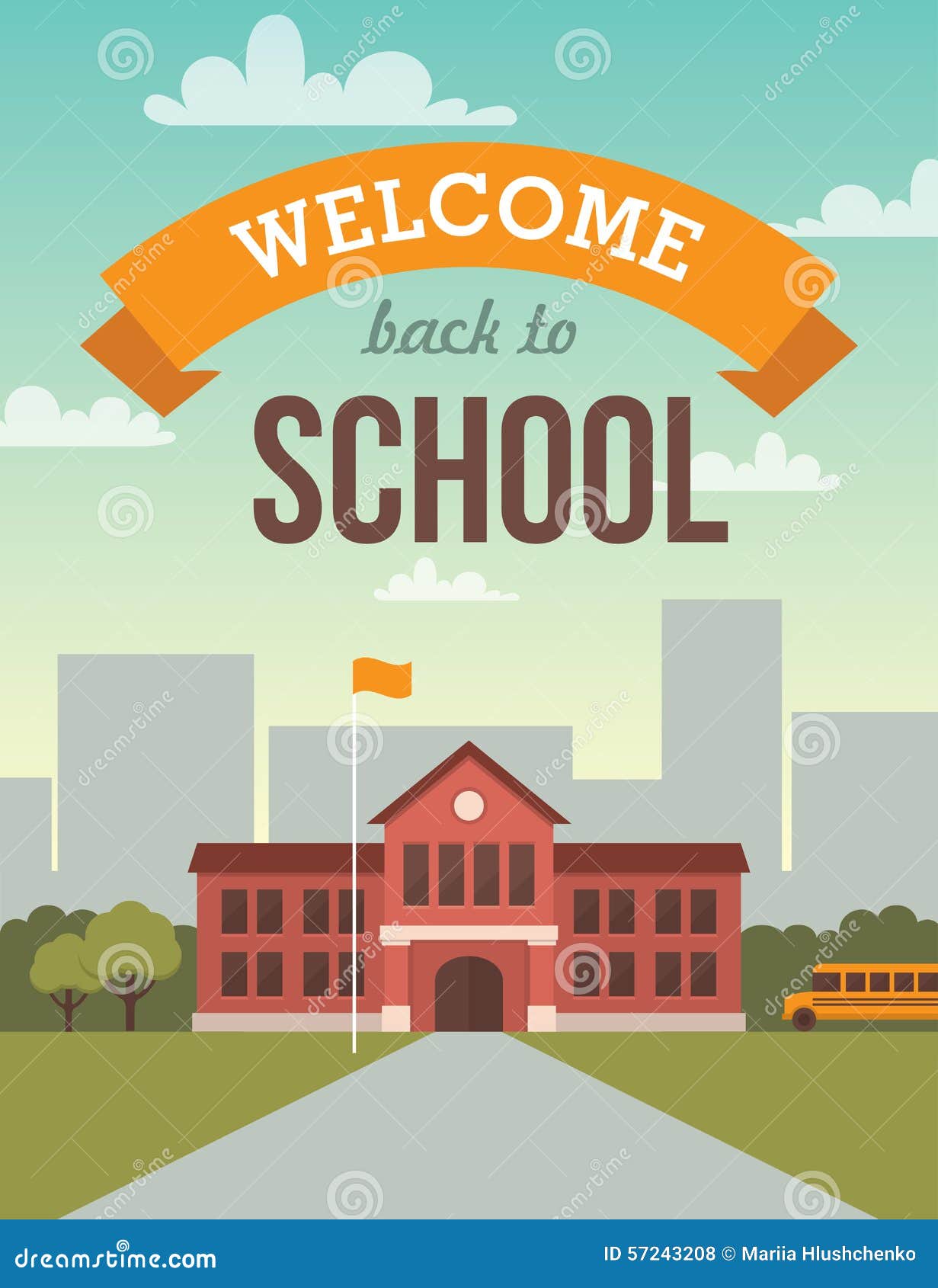 School building stock vector. Illustration of background - 57243208