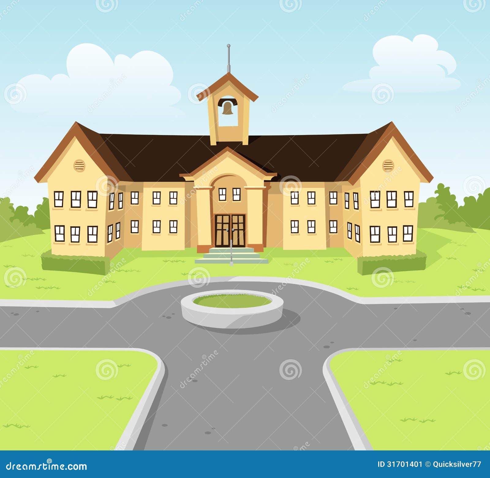 University Campus Cartoon