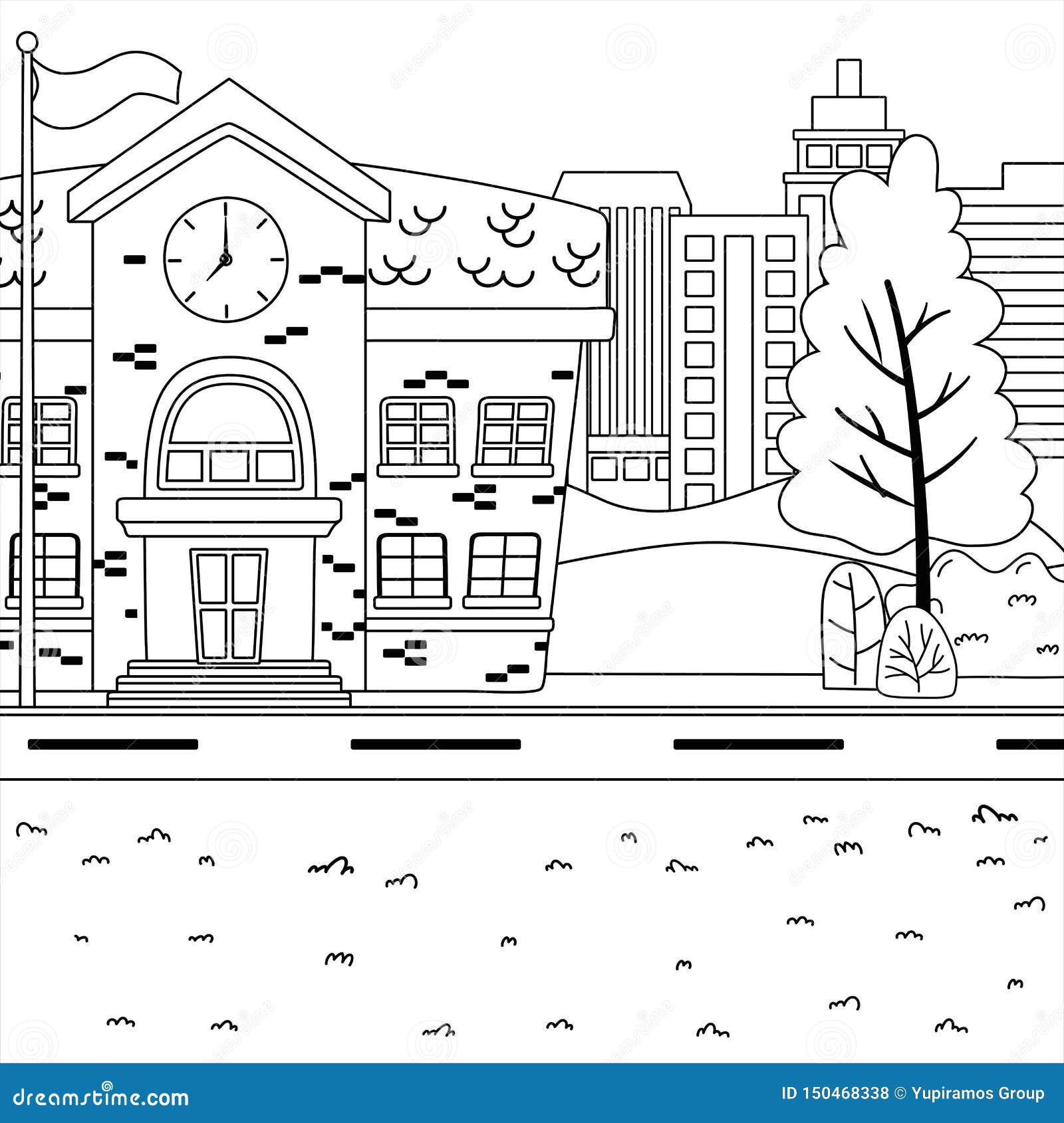 School Building Design Vector Illustrator Stock Vector - Illustration ...