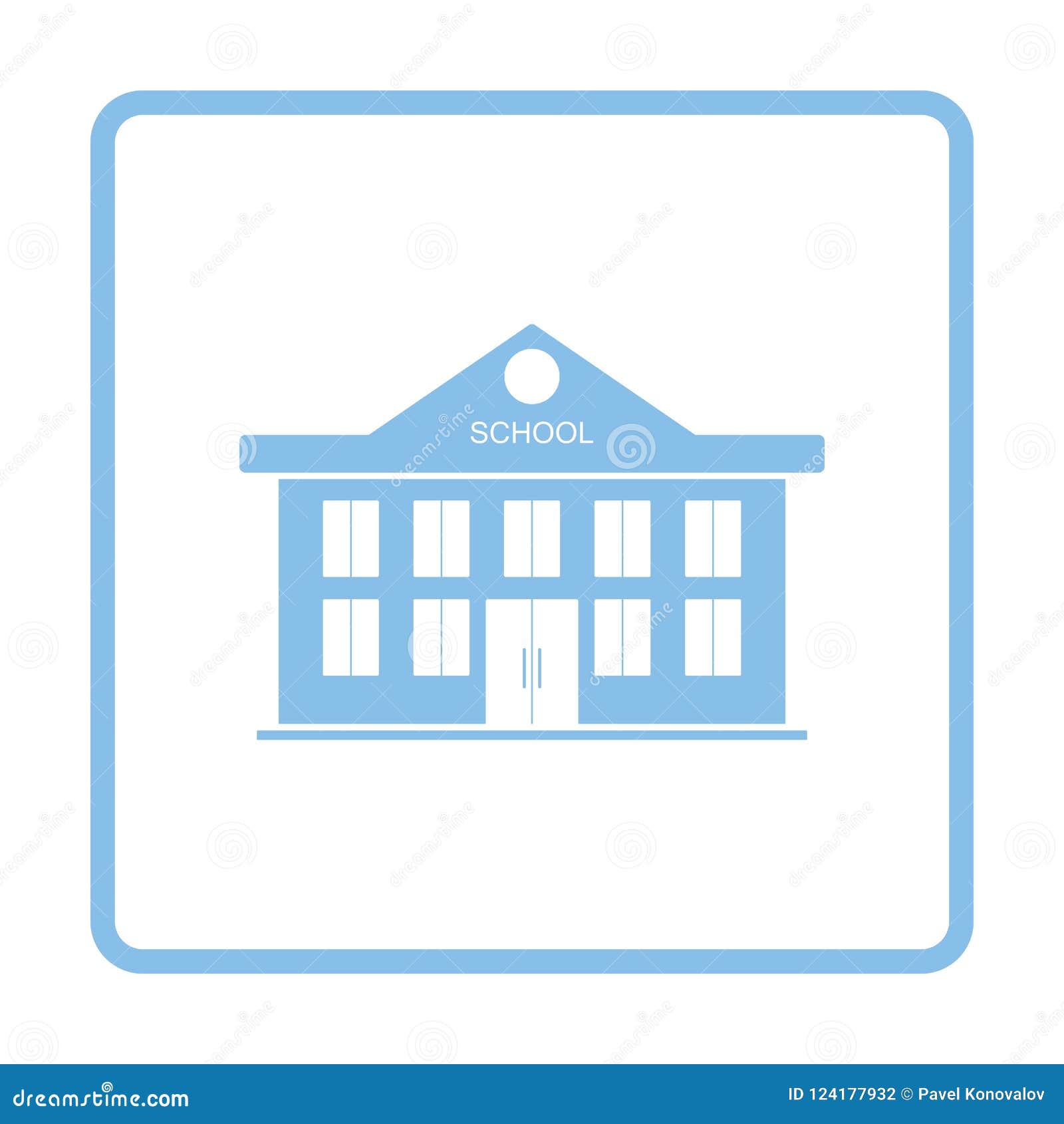 School building icon stock vector. Illustration of school - 124177932