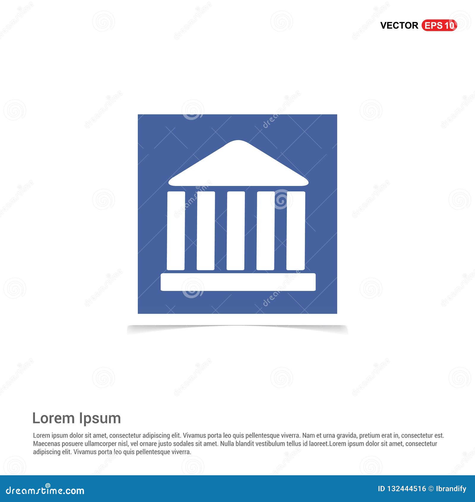 School Building Icon - Blue Photo Frame Stock Vector - Illustration of ...