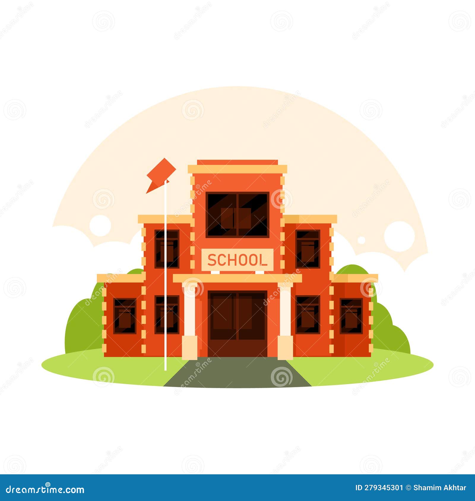 School building icon stock vector. Illustration of pattern - 279345301
