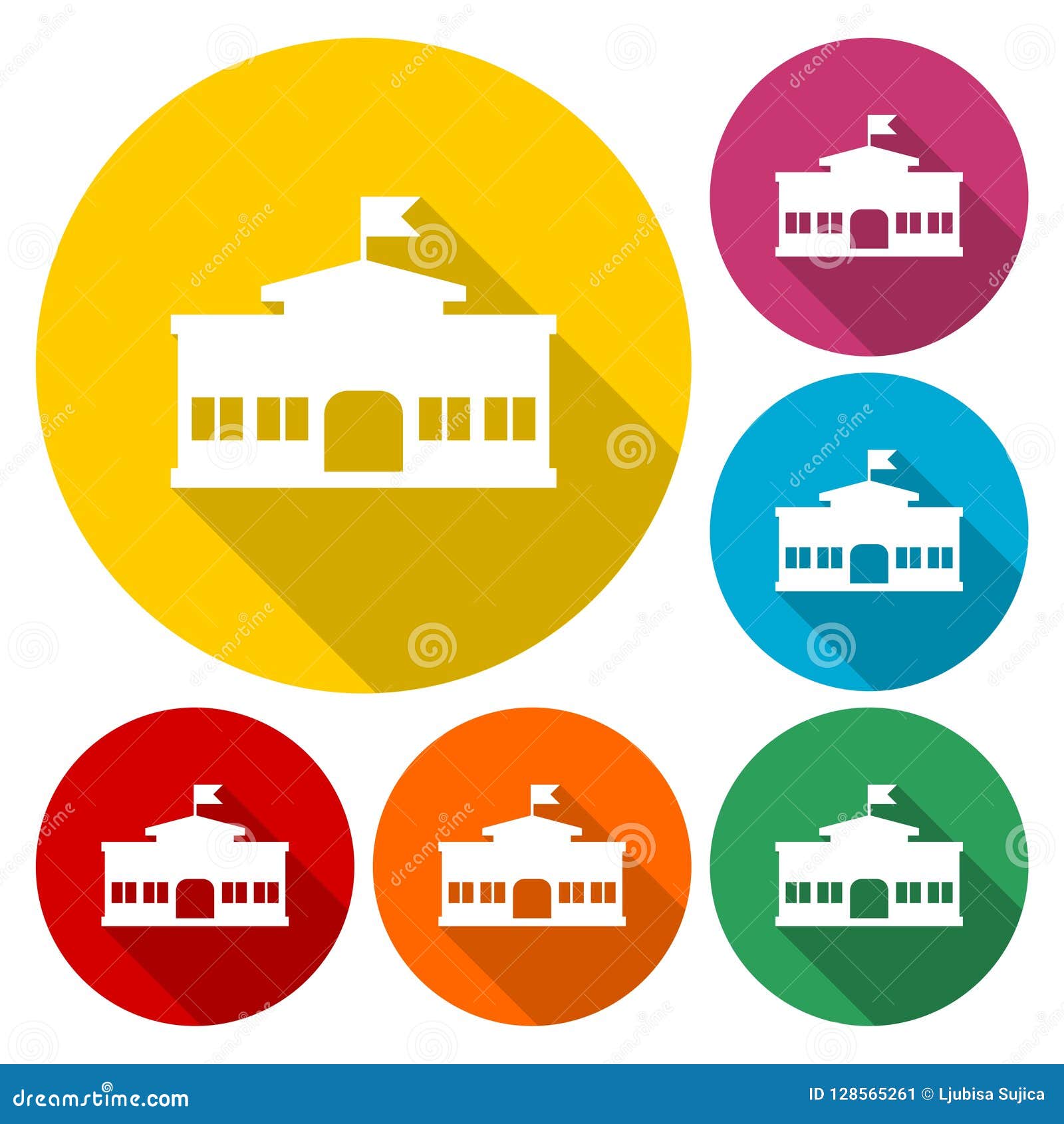 School Building Icon Illustration Stock Vector - Illustration of ...