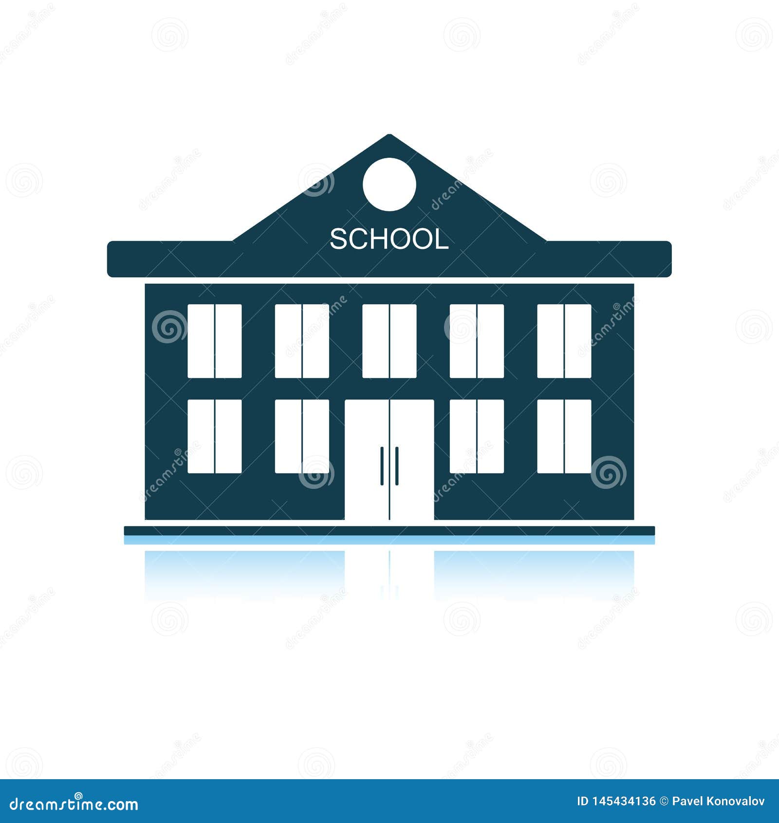 School building icon stock vector. Illustration of entrance - 145434136