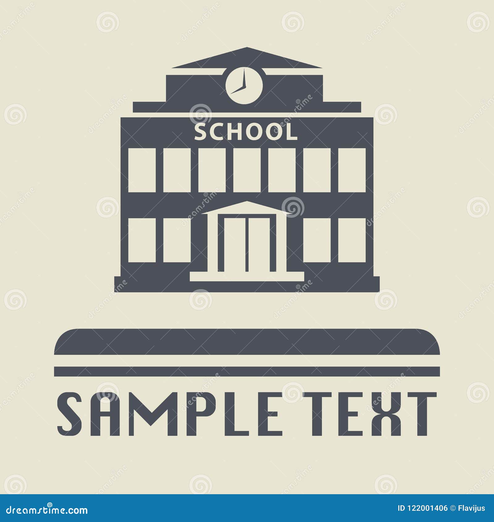 School Building Icon or Sign Stock Vector - Illustration of graphic ...