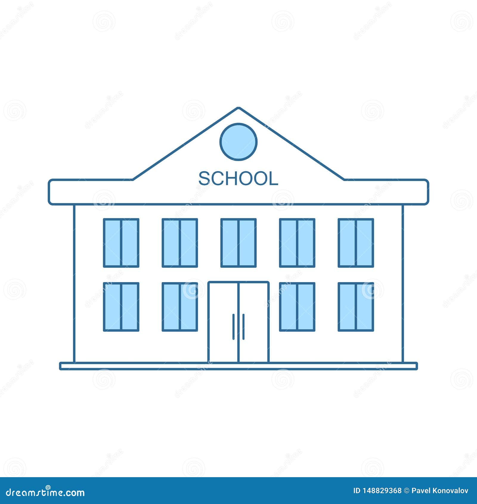 School Building Icon stock vector. Illustration of background - 148829368