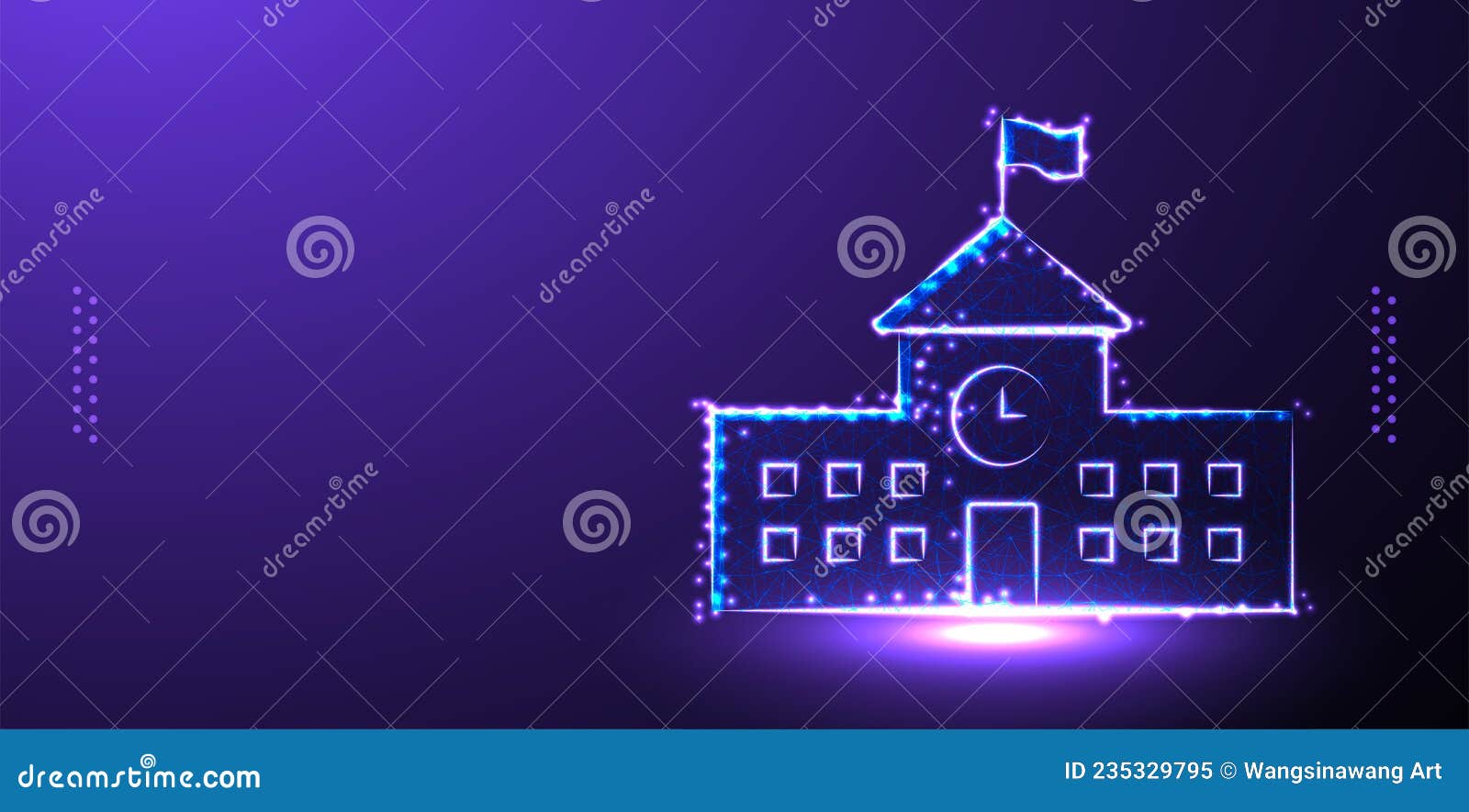 School, Building Low Poly Wireframe Mesh from Polygonal Design Vector ...