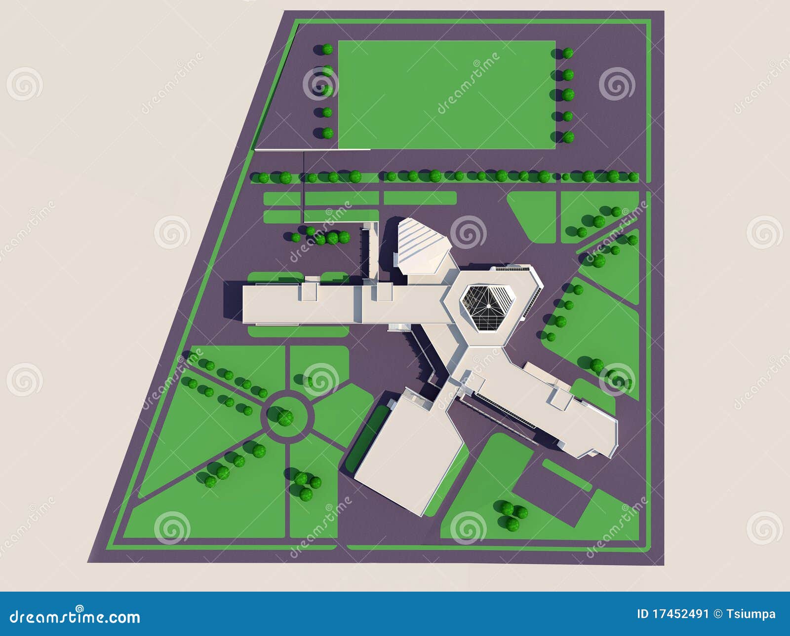 School Building Master Plan Stock Illustration - Illustration of ...