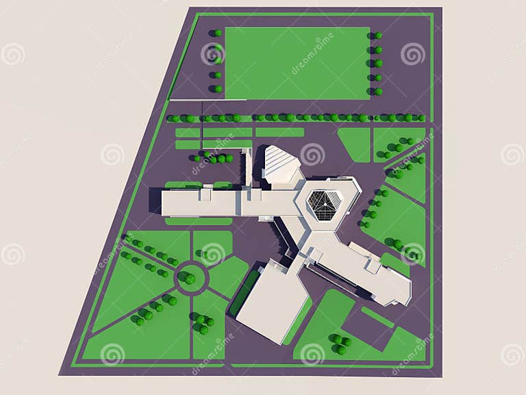 School Building Master Plan Stock Illustration - Illustration of ...