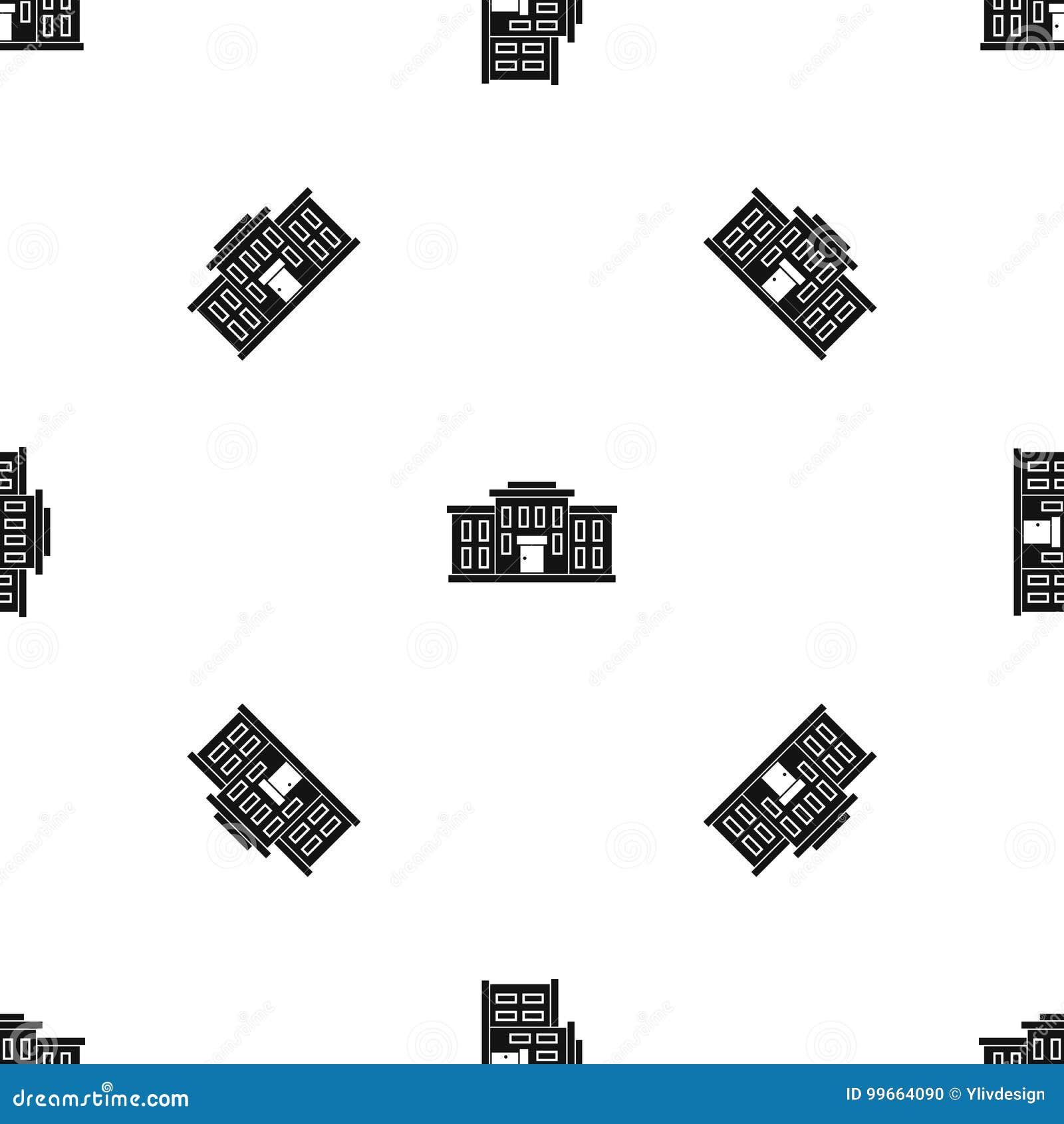 School Building Pattern Seamless Black Stock Vector - Illustration of ...