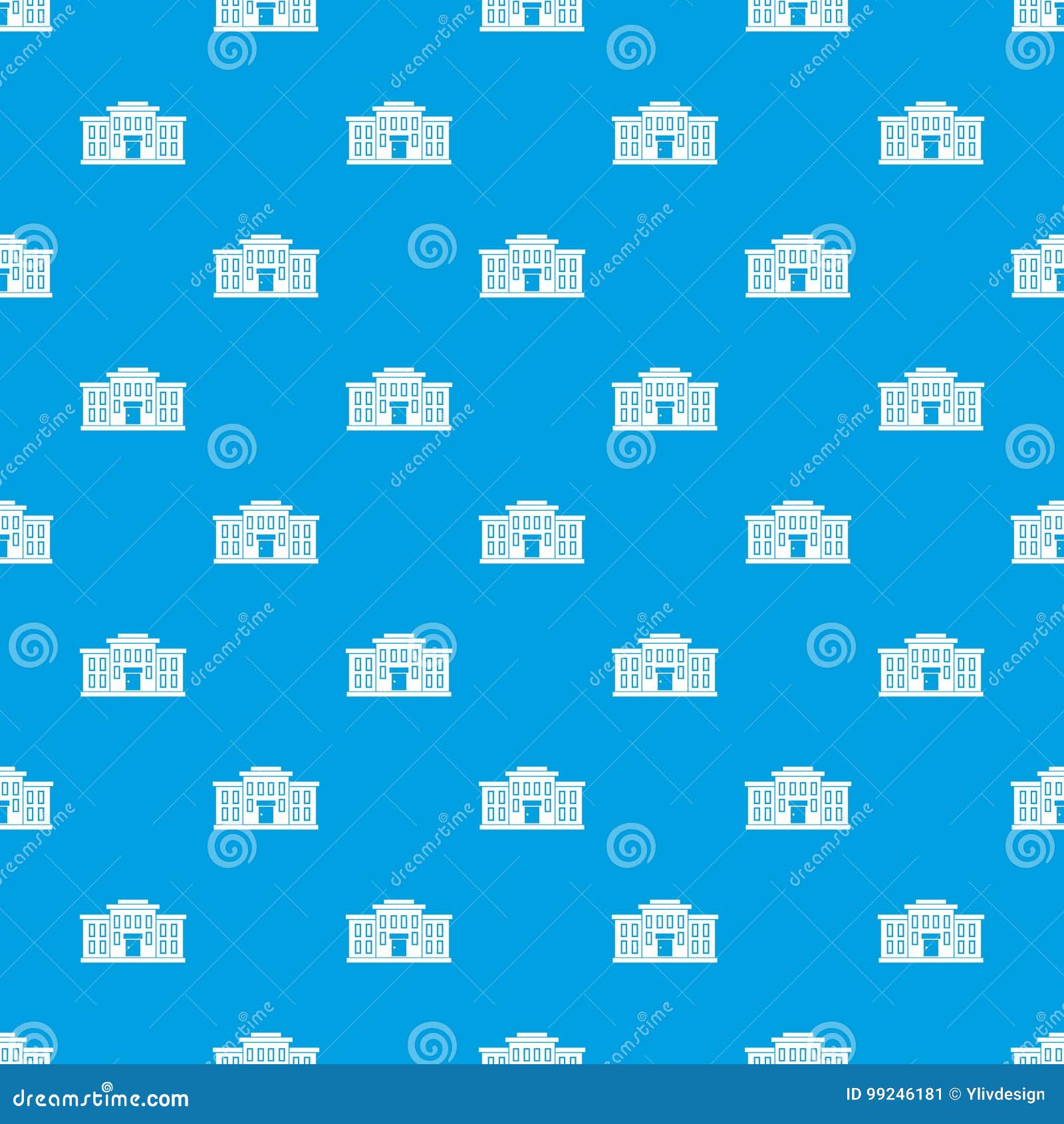 School Building Pattern Seamless Blue Stock Vector - Illustration of ...