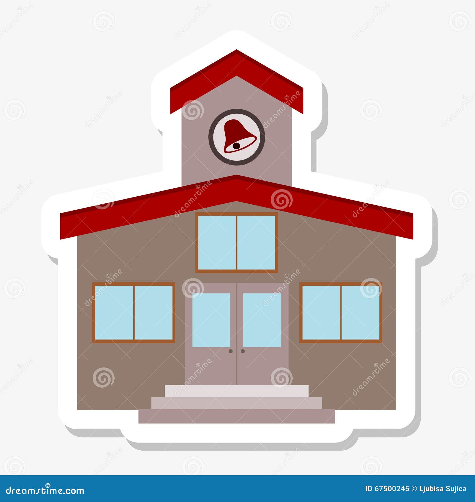 School building sticker stock vector. Illustration of vector - 67500245
