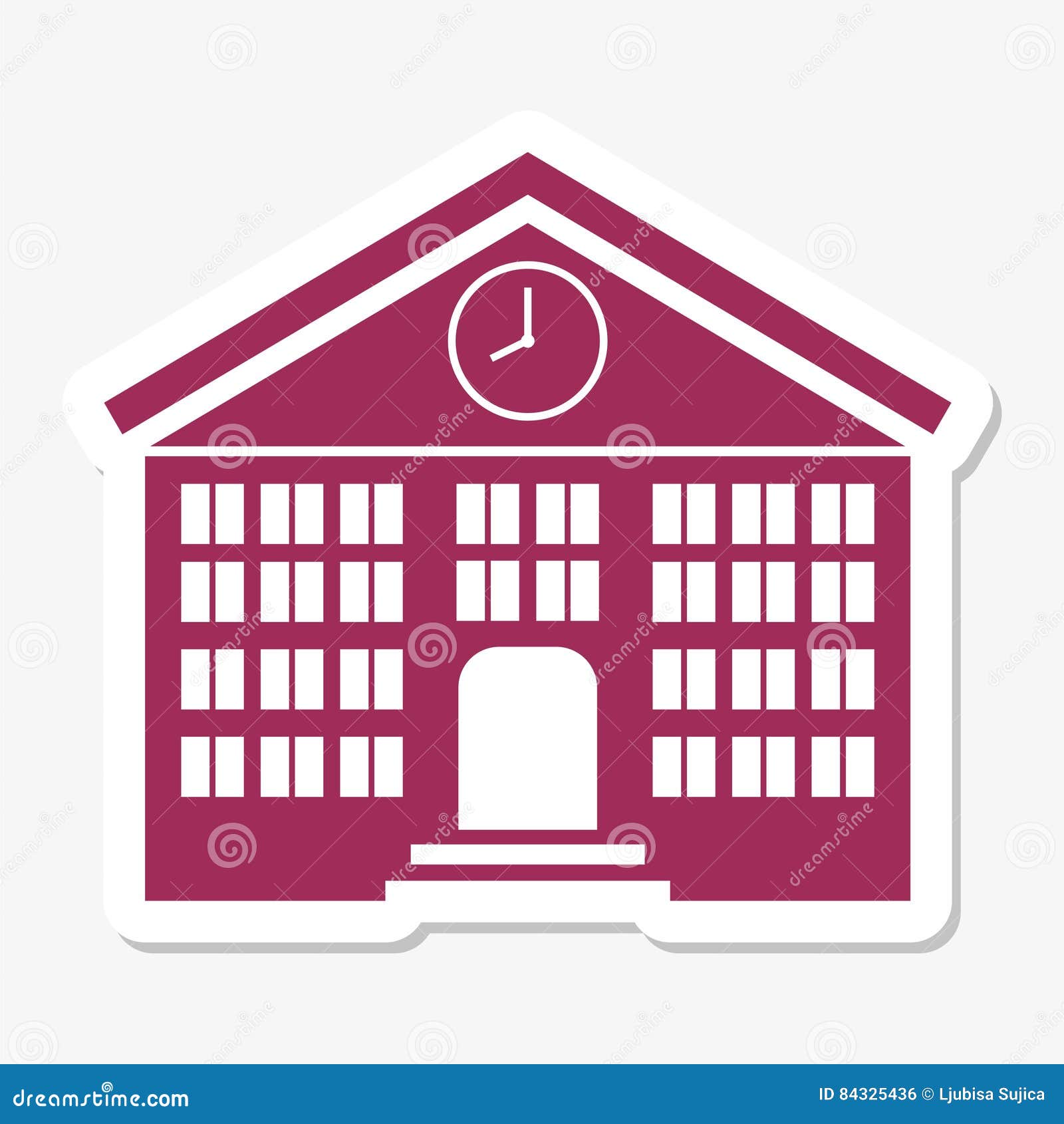 School building sticker stock vector. Illustration of pictogram - 84325436