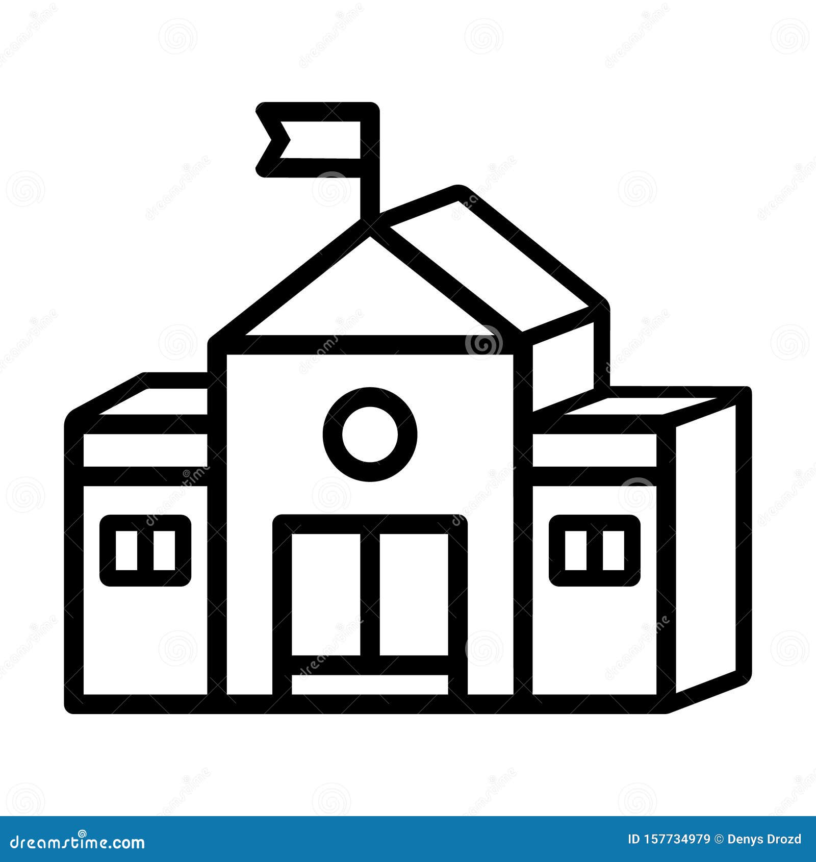 School Building Vector Icon. Academy Illustration Symbol or Logo Stock ...