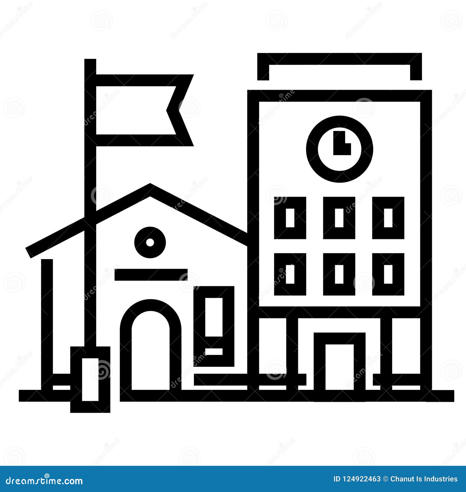 School Line illustration stock vector. Illustration of learning - 124922463