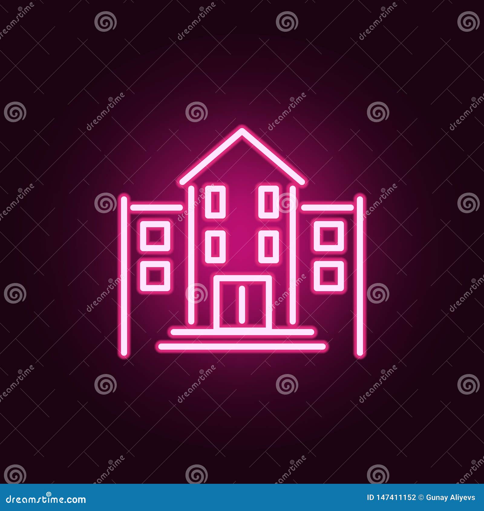 School Buildings Neon Icon. Elements of Education Set Stock ...