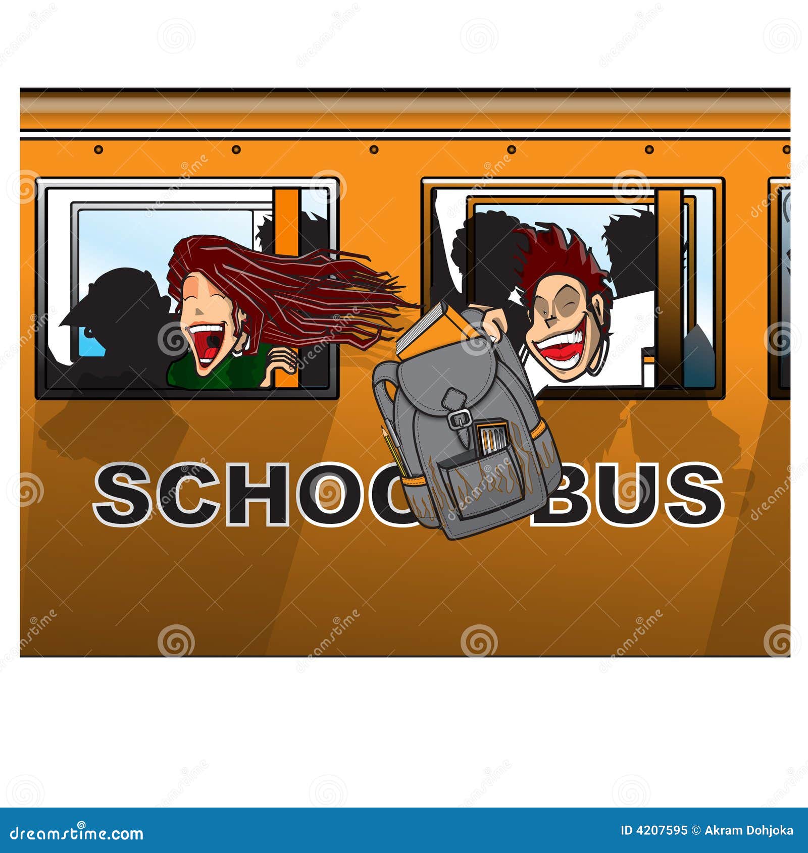 School Bus Window Cartoon
