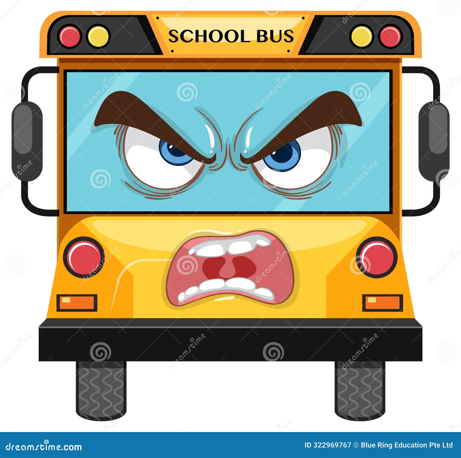 A school bus with an angry stock vector. Illustration of drawing ...
