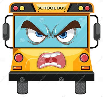 A school bus with an angry stock vector. Illustration of drawing ...