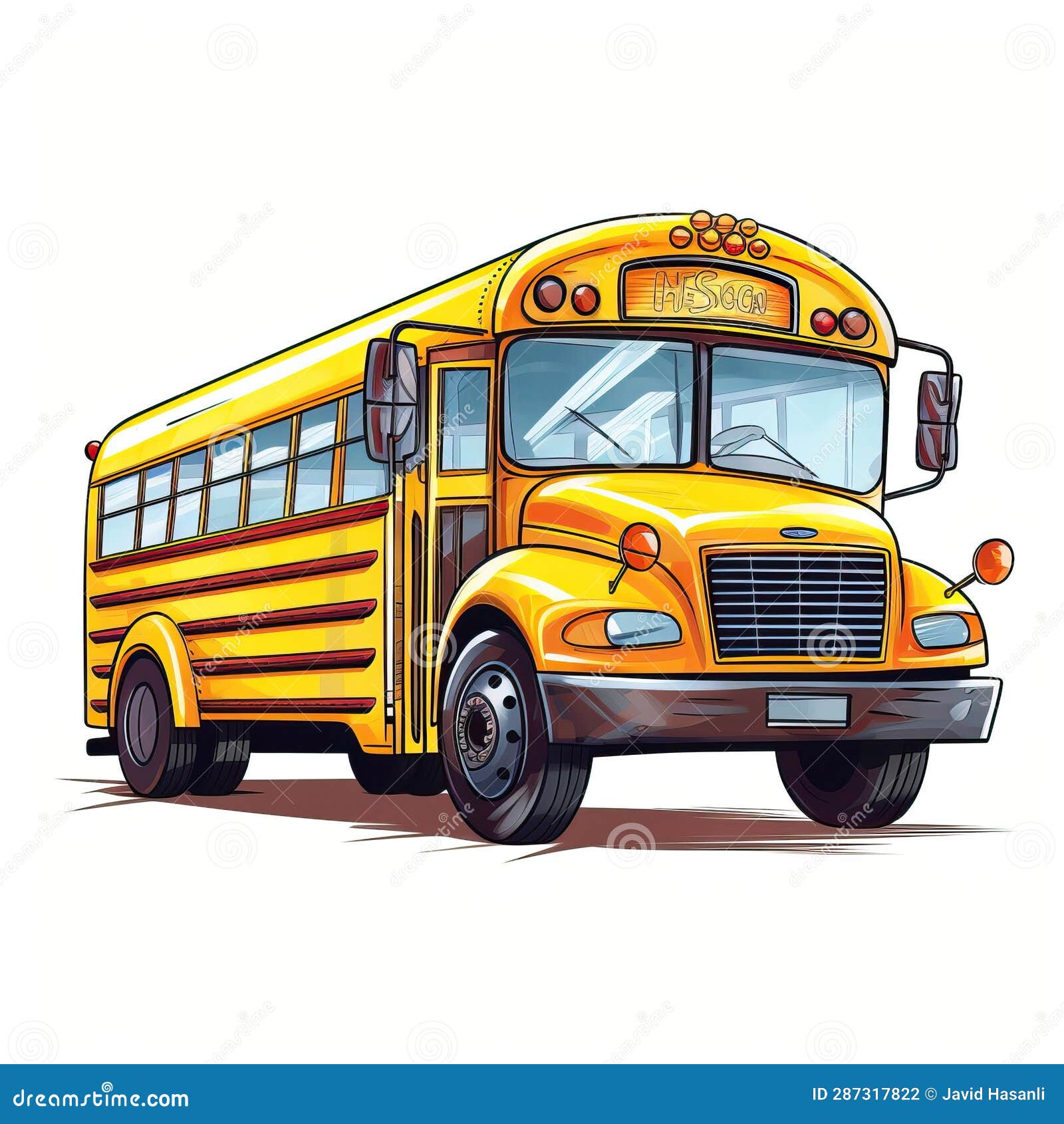School Bus, Back To School Cartoon Style High Quality Ai Image ...