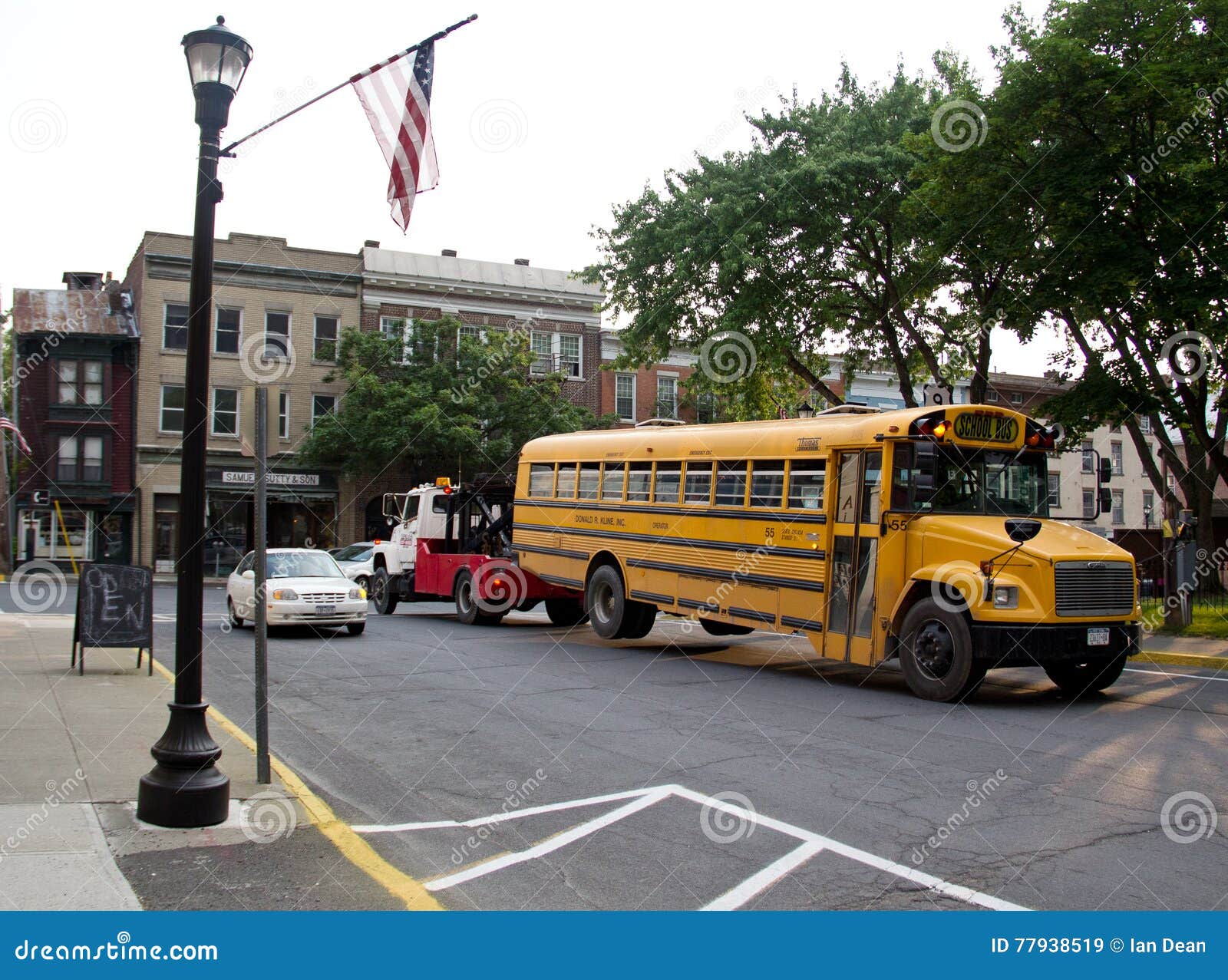 School Bus Being Towed editorial stock image. Image of towing - 77938519