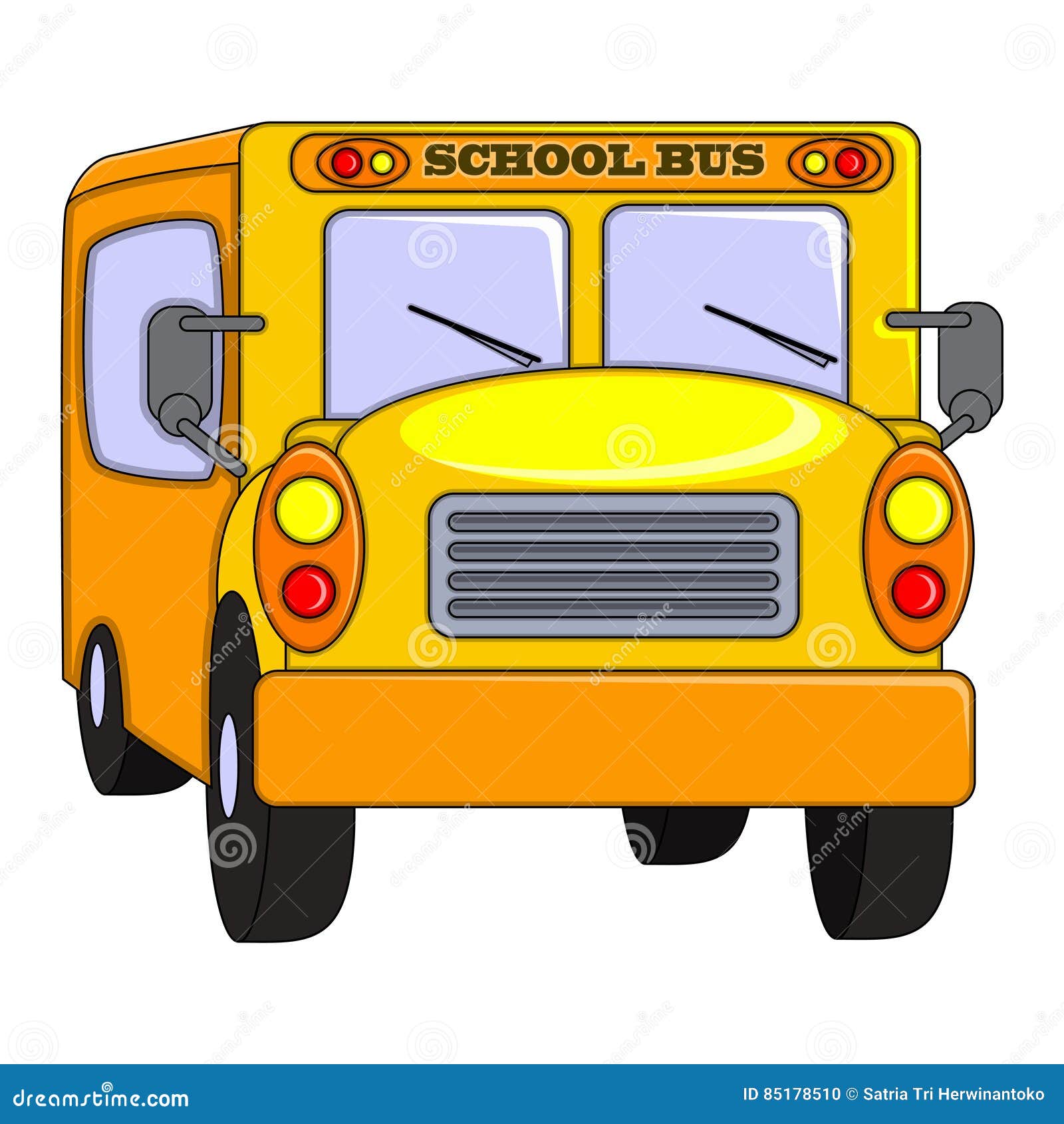 School bus cartoon stock vector. Illustration of bench - 85178510