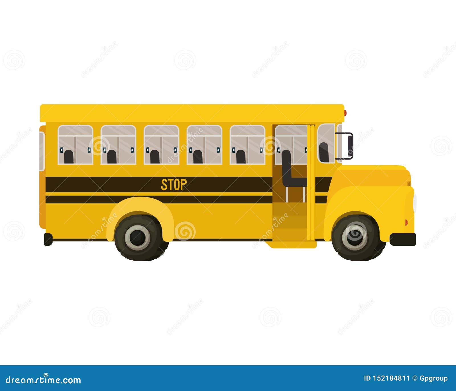 School Bus Color Yellow Isolated Icon Stock Vector - Illustration of ...