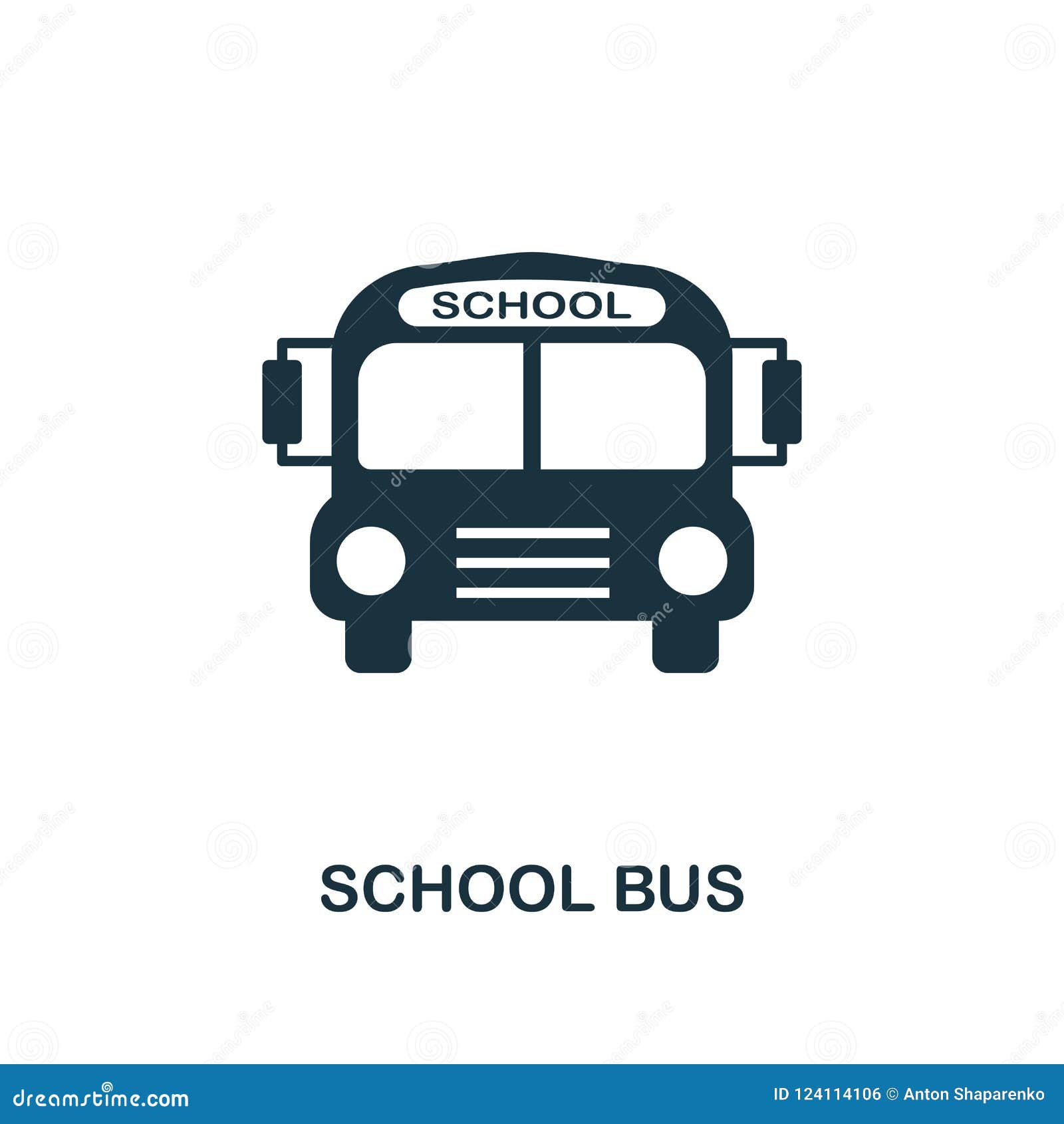 School Bus Icon. Monochrome Style Icon Design from School Icon ...