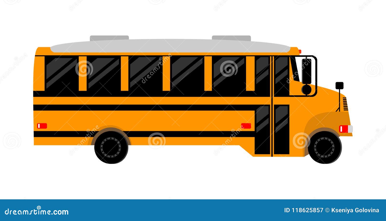 Cartoon School Bus Side View