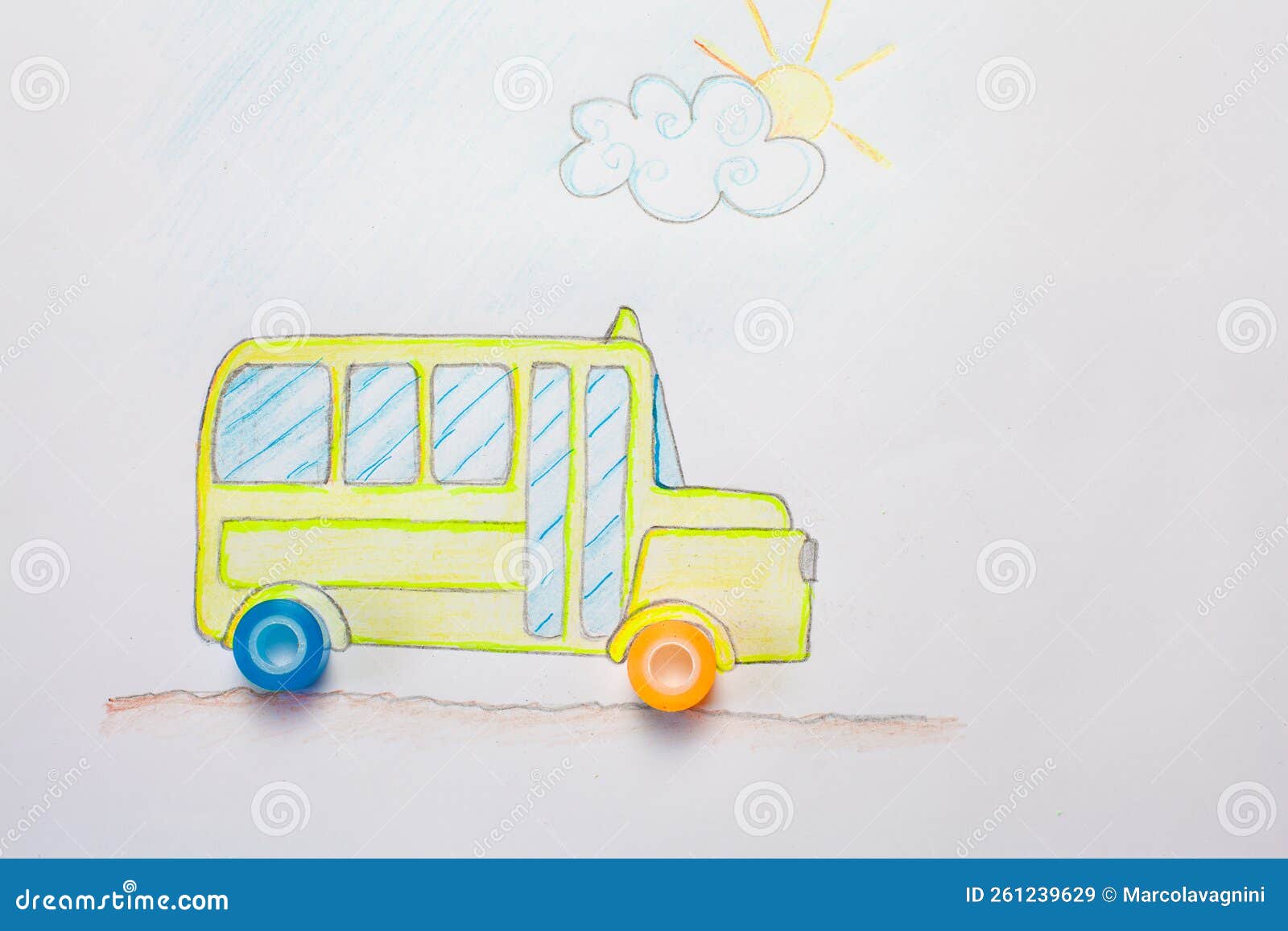 School bus sketch stock image. Image of drawing, journey - 261239629