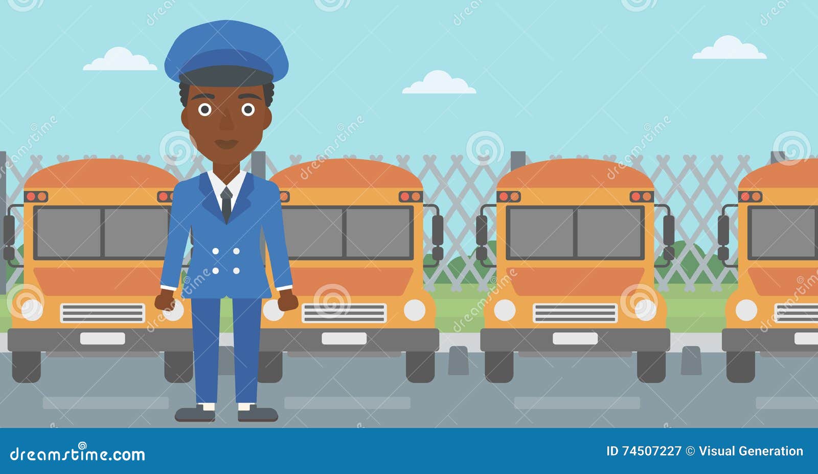 School Bus Driver Vector Illustration. Stock Vector - Illustration of ...