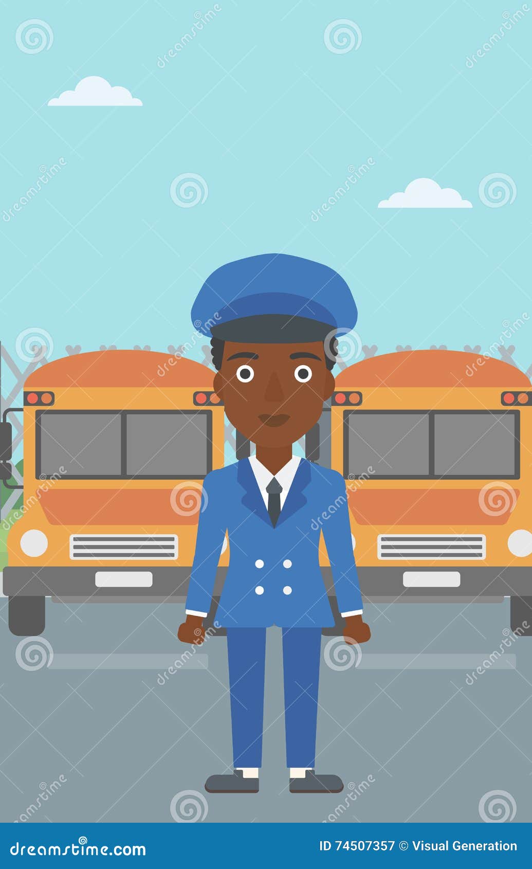 School Bus Driver Vector Illustration. Stock Vector - Illustration of ...