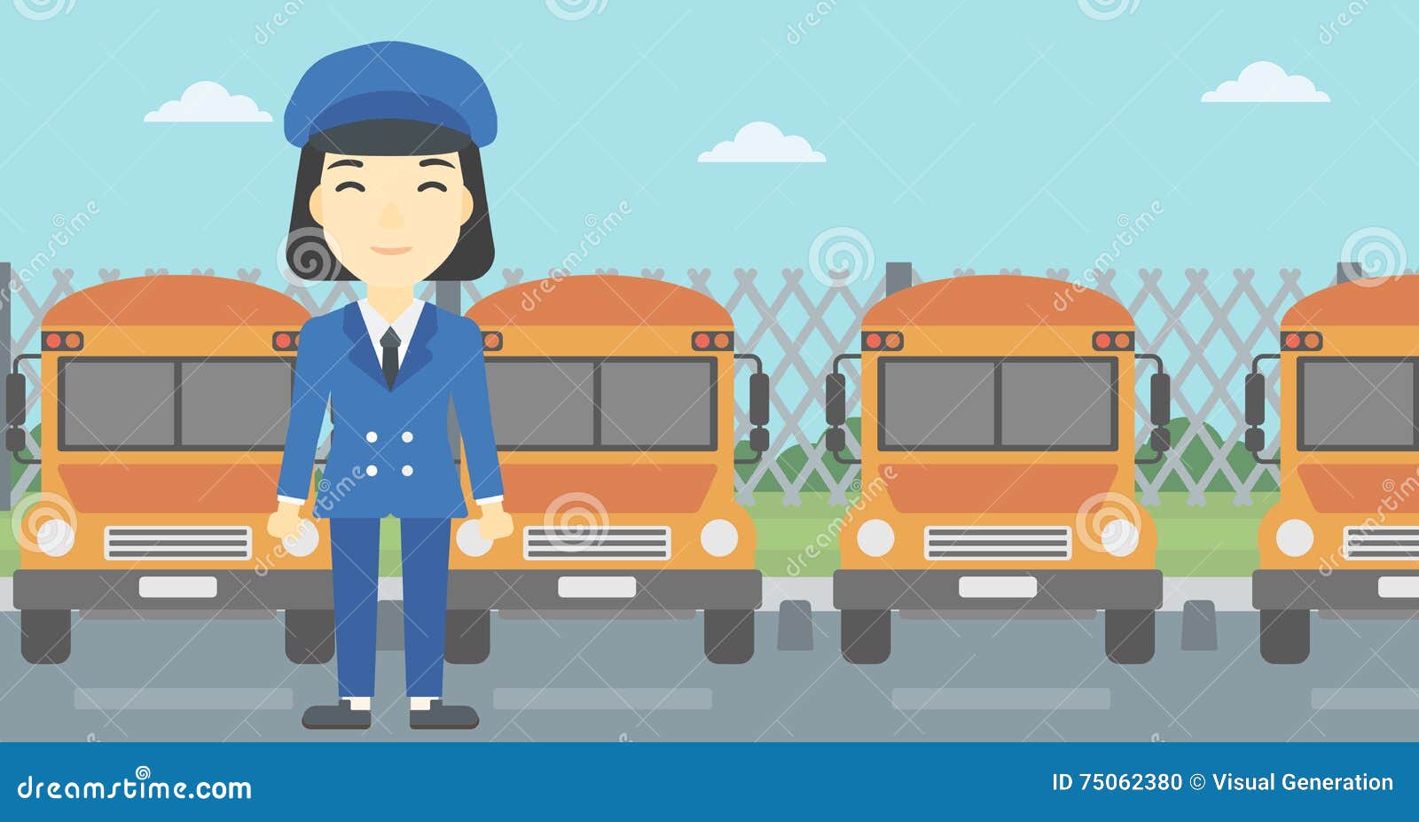 School Bus Driver Vector Illustration. Stock Vector - Illustration of ...