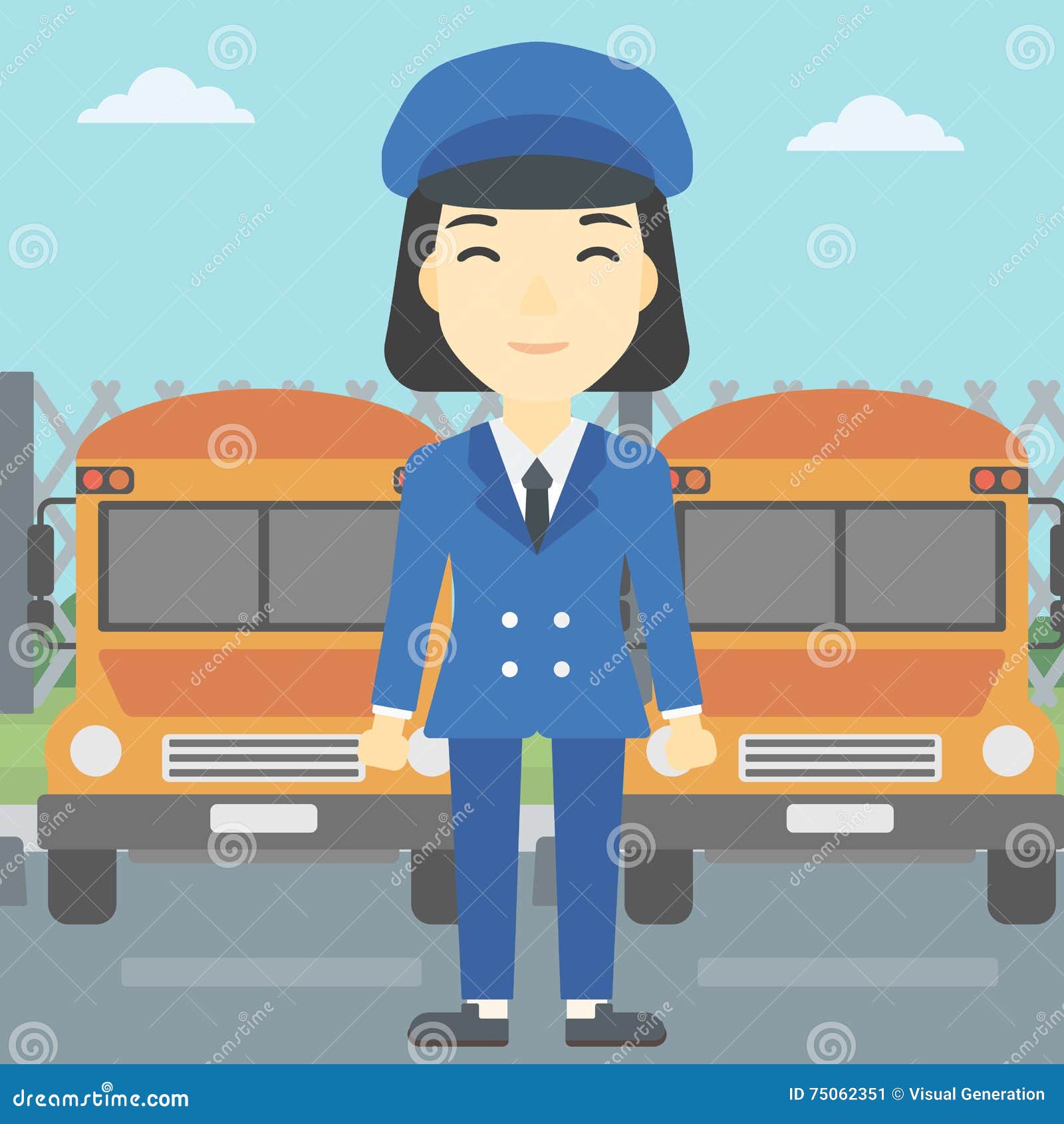 School Bus Driver Vector Illustration. Stock Vector - Illustration of ...