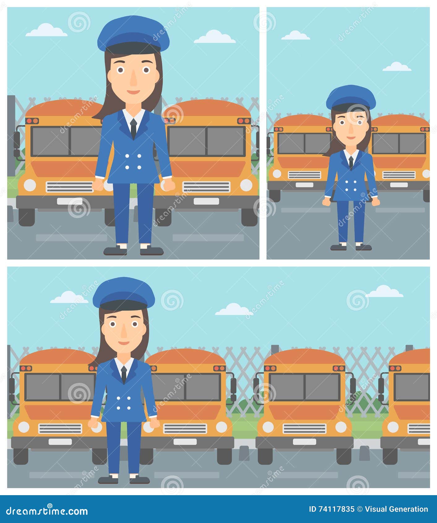 School Bus Driver Vector Illustration. Stock Vector - Illustration of ...