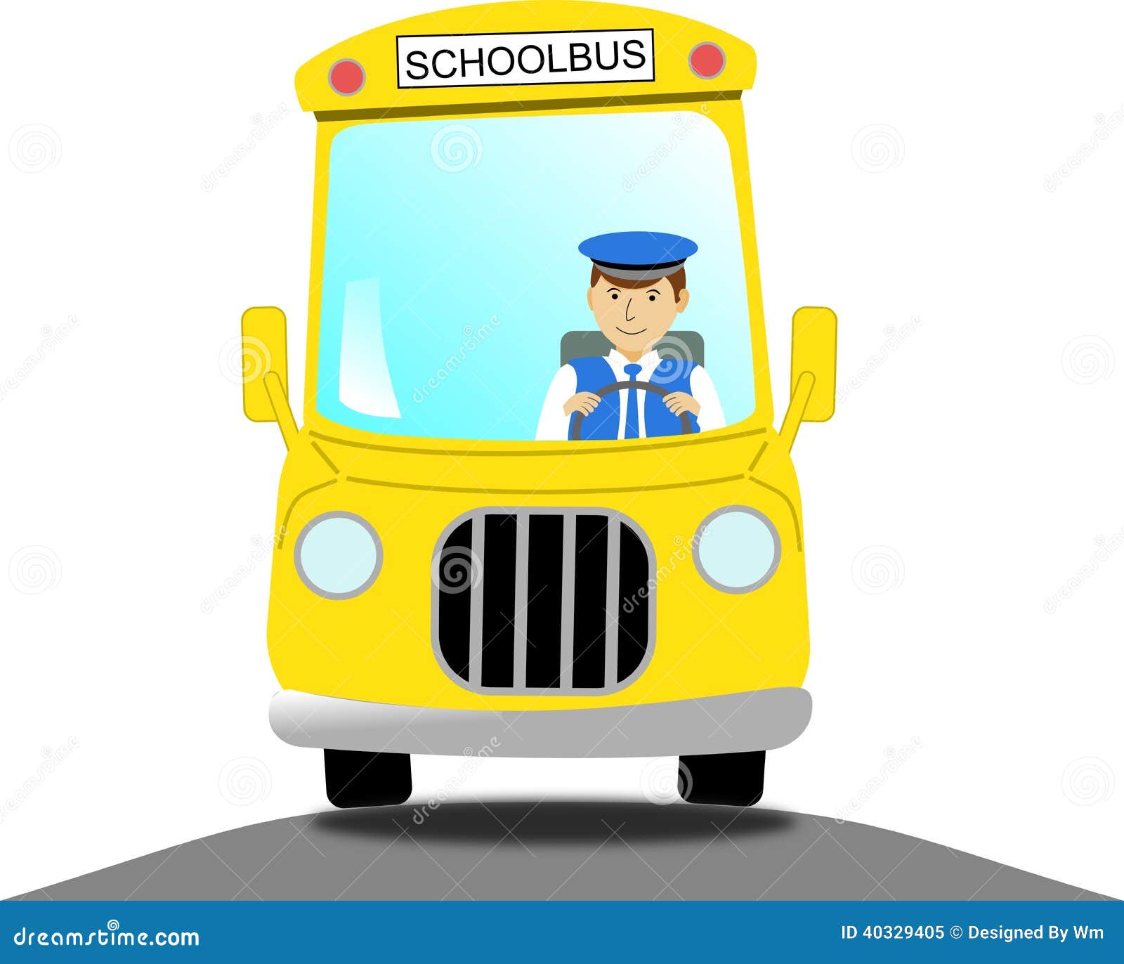 School Bus Driver in a Yellow School Bus Stock Illustration ...
