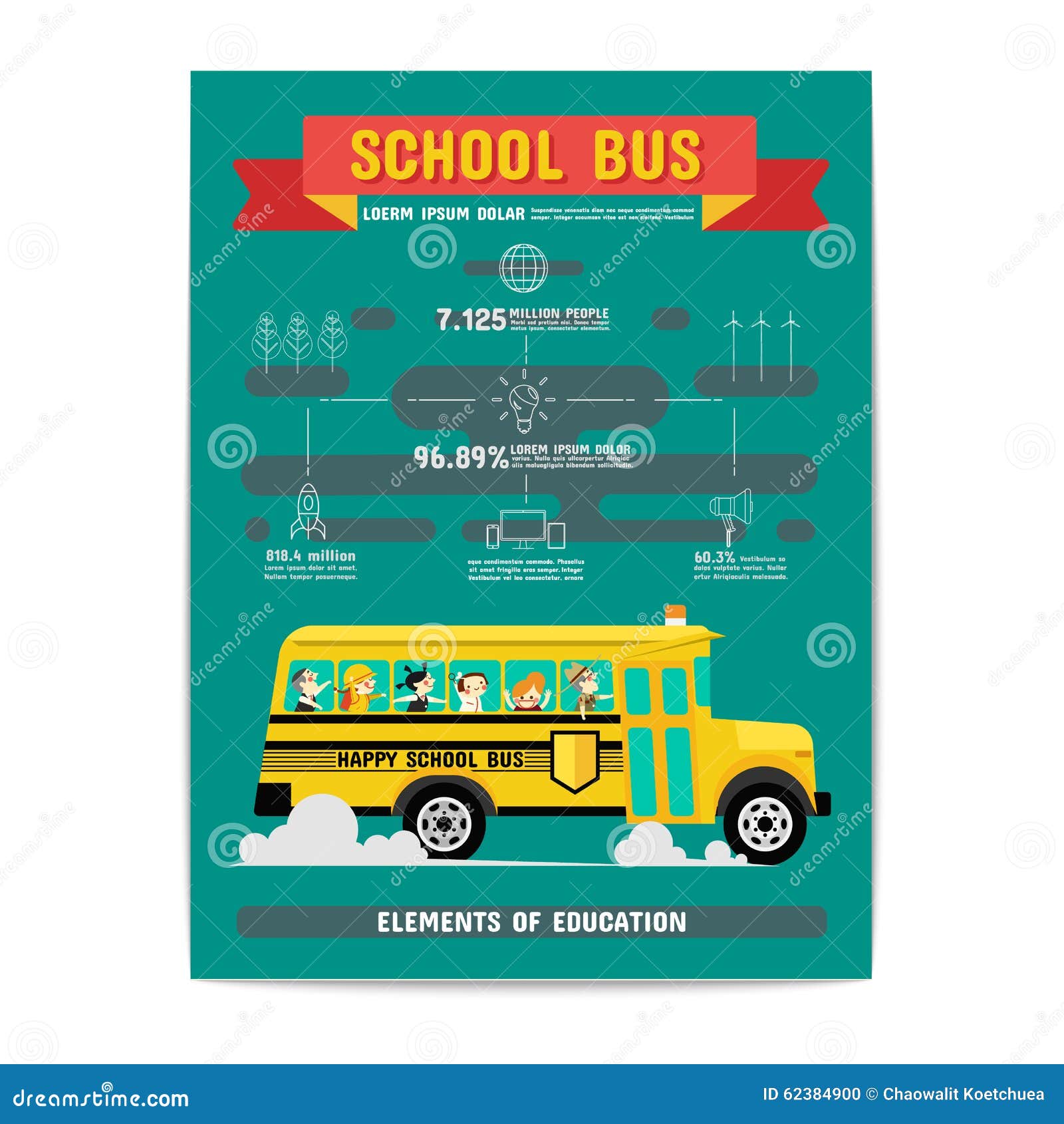 School Bus Element of Education Stock Vector - Illustration of graphic ...