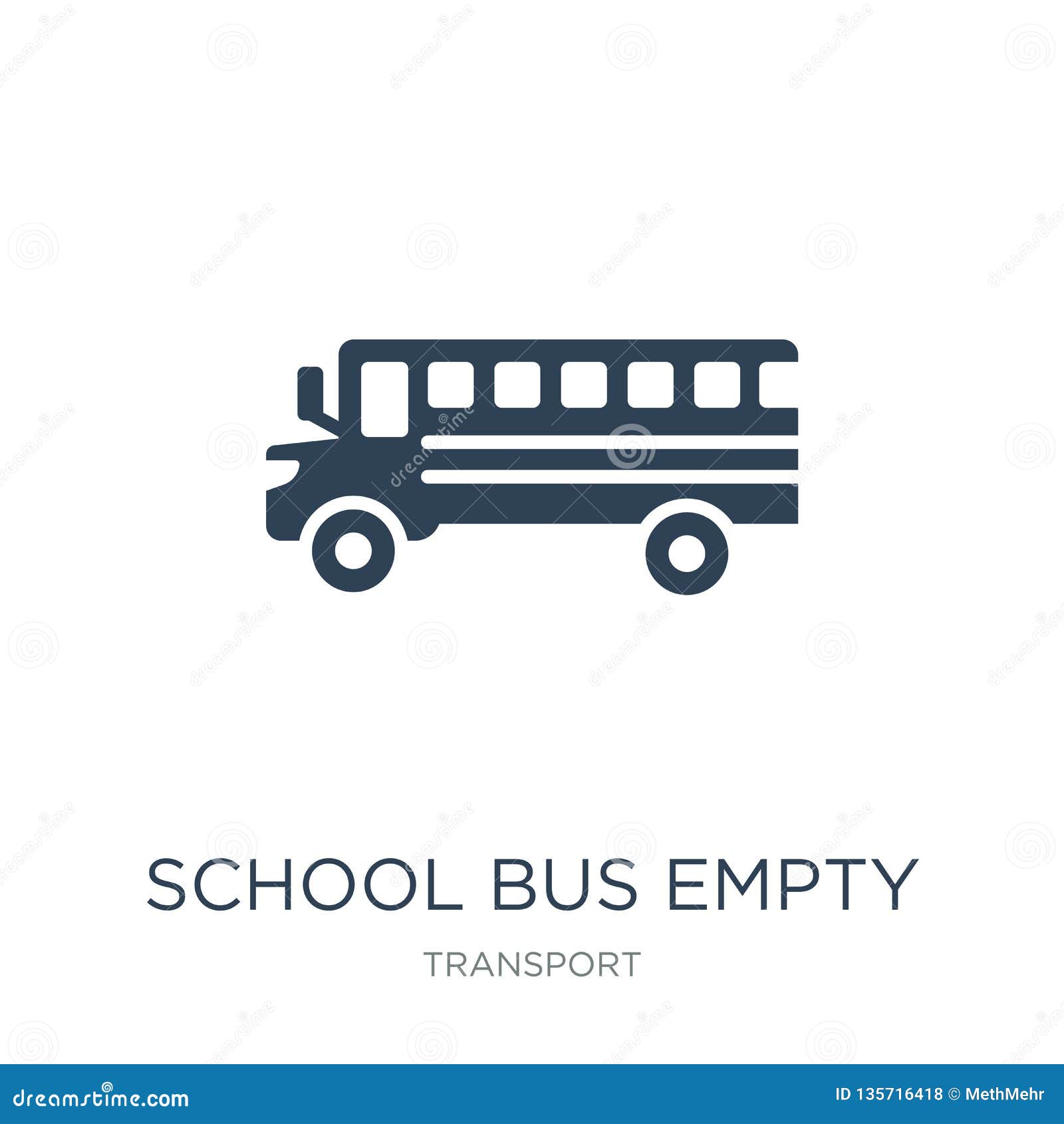 School Bus Empty Icon in Trendy Design Style. School Bus Empty Icon ...