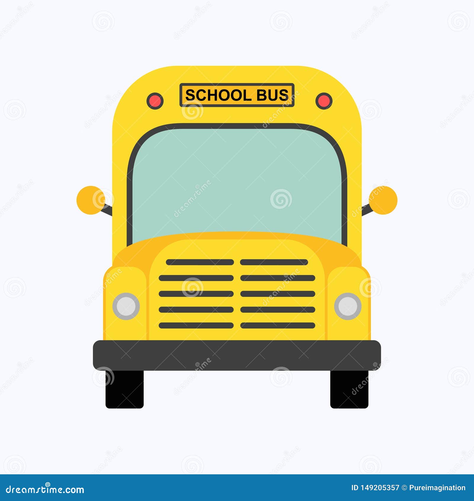 School Bus Flat Design Style on White Background Stock Vector ...