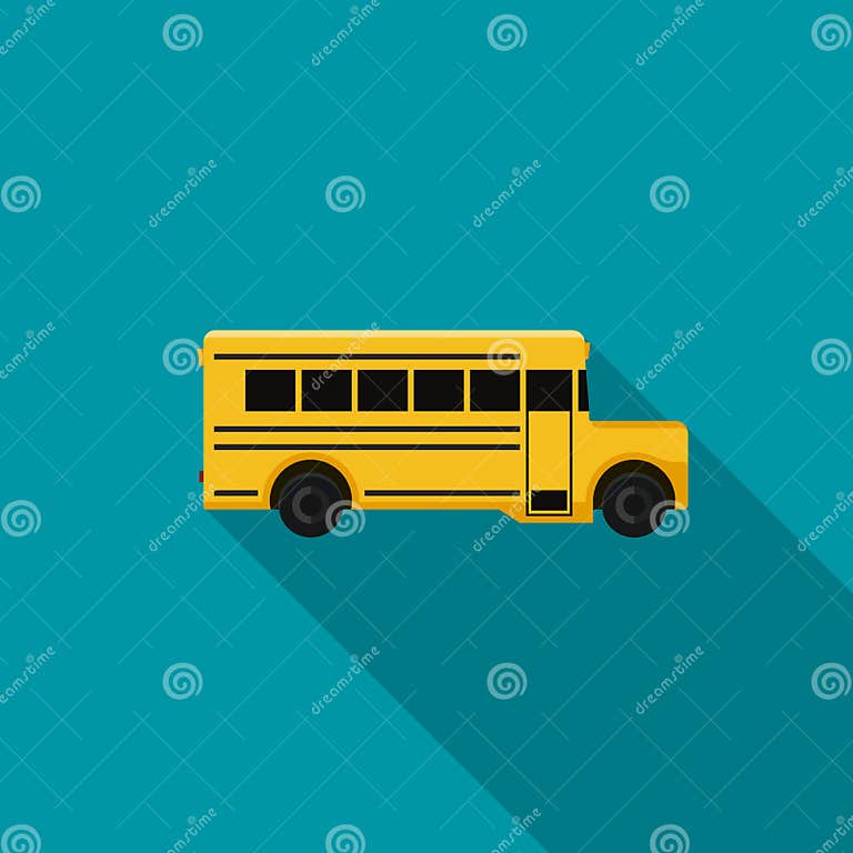 School bus flat icon stock vector. Illustration of transport - 89537984