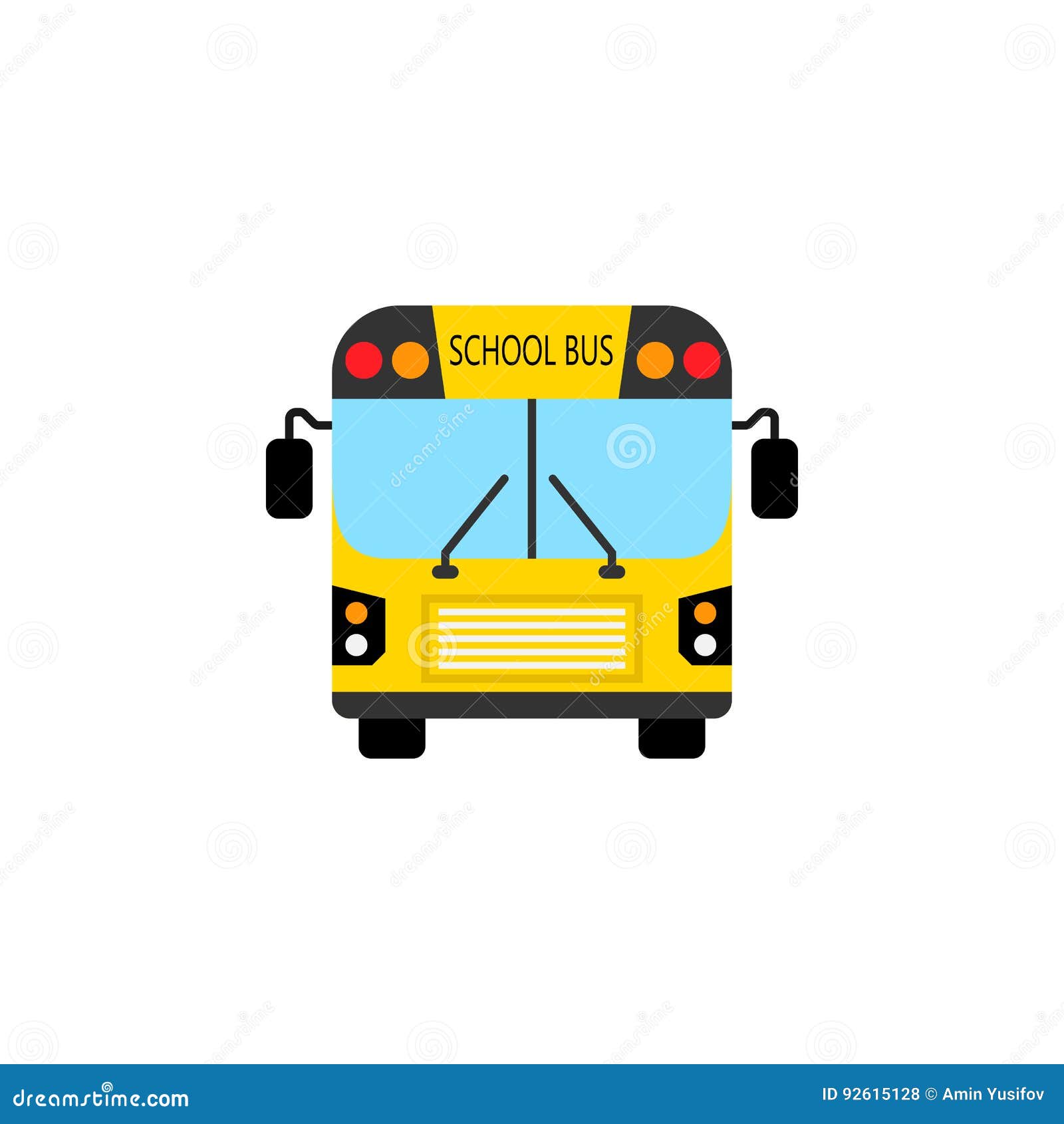 School Bus Flat Icon, Student Transport Stock Vector - Illustration of ...