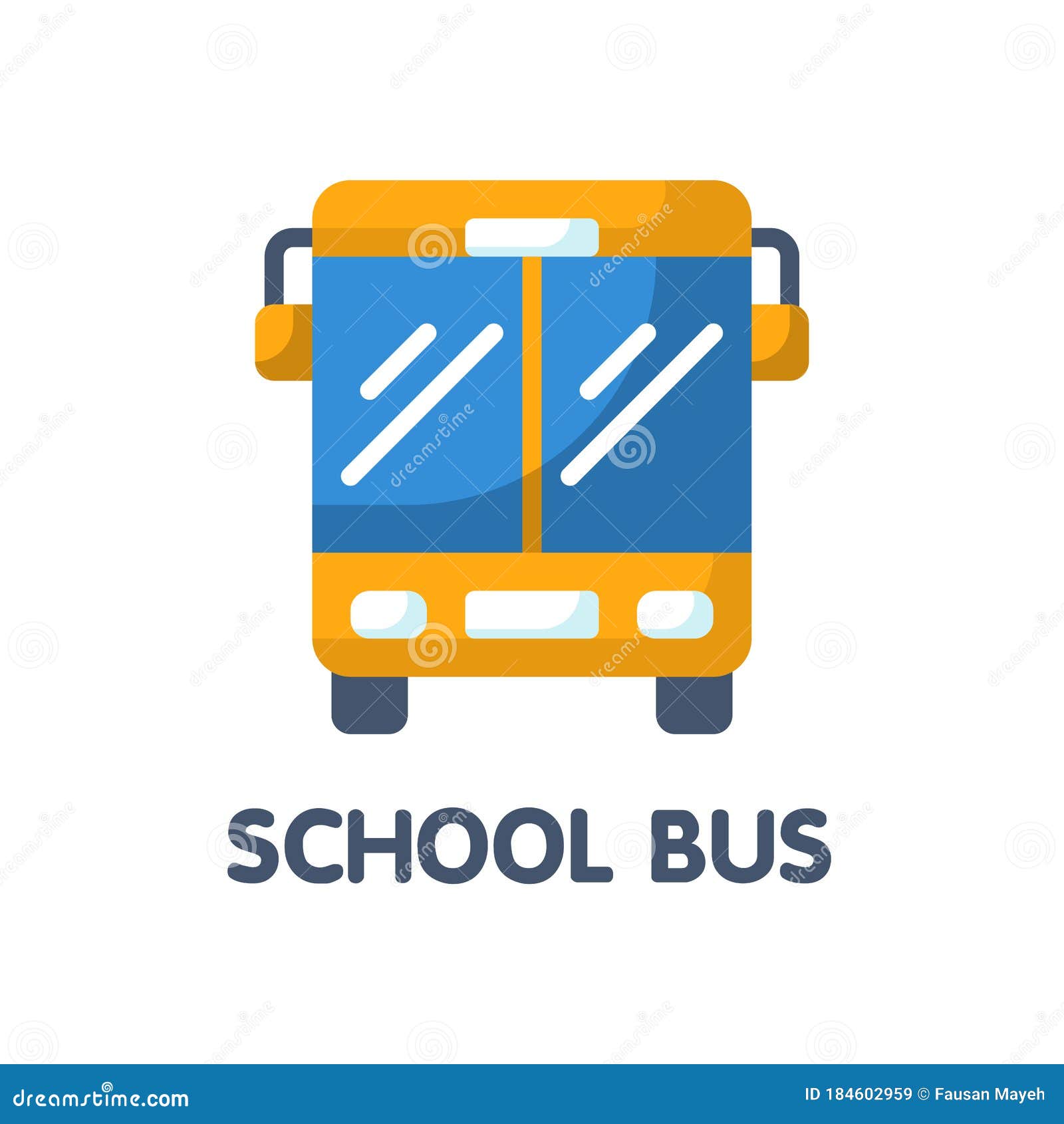 School Bus Flat Icon Style Design Illustration on White Background ...