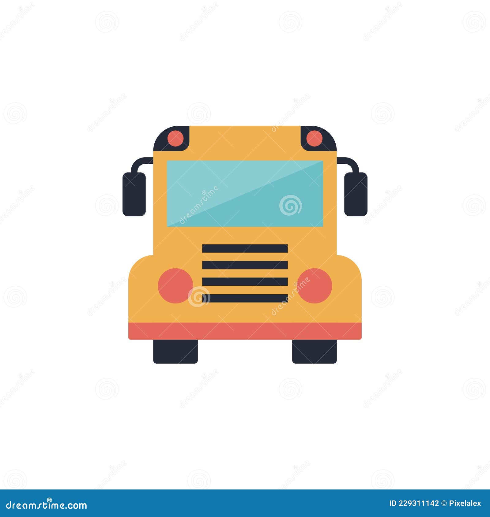 School Bus Flat Icon. Vector Illustration Stock Vector - Illustration ...