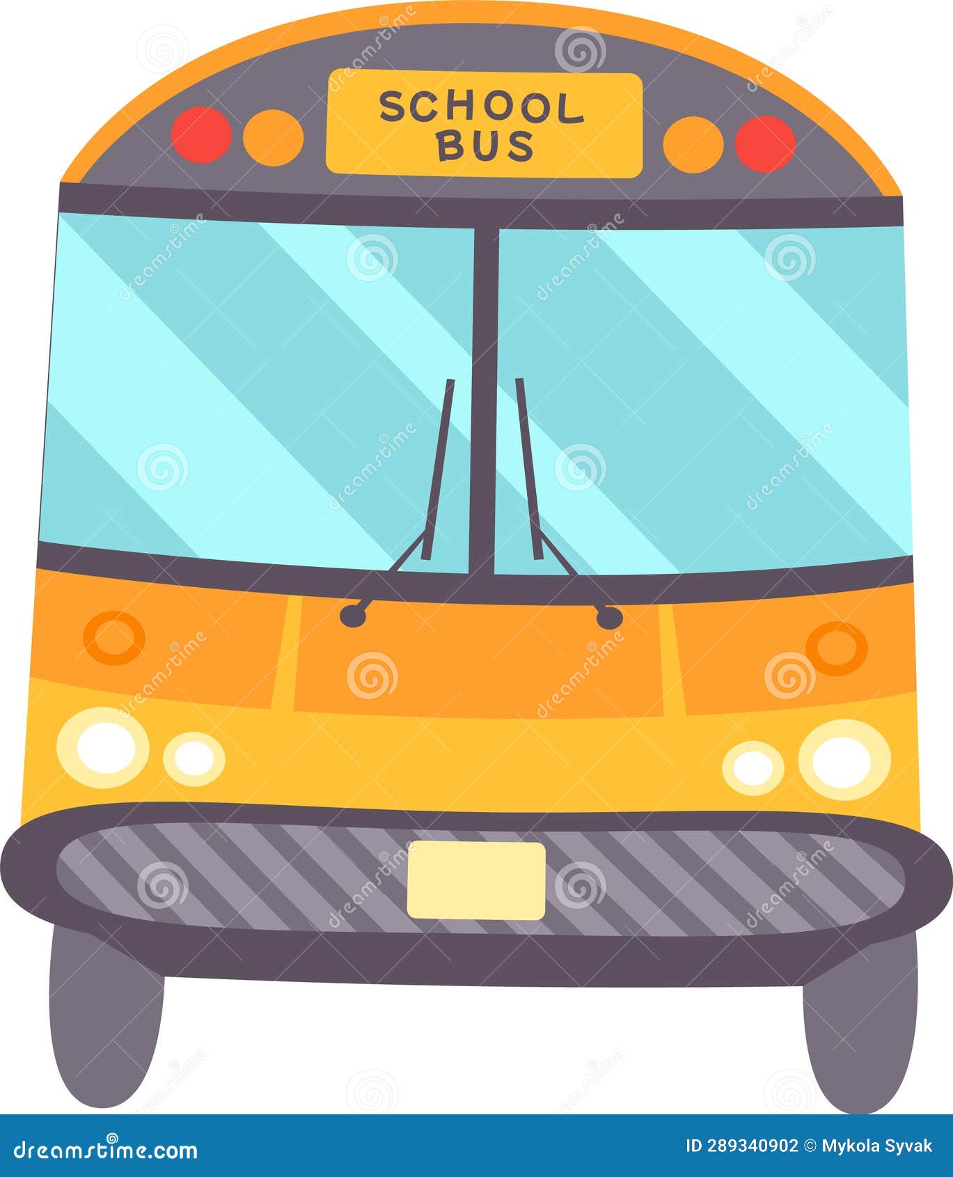 School Bus Front stock illustration. Illustration of city - 289340902