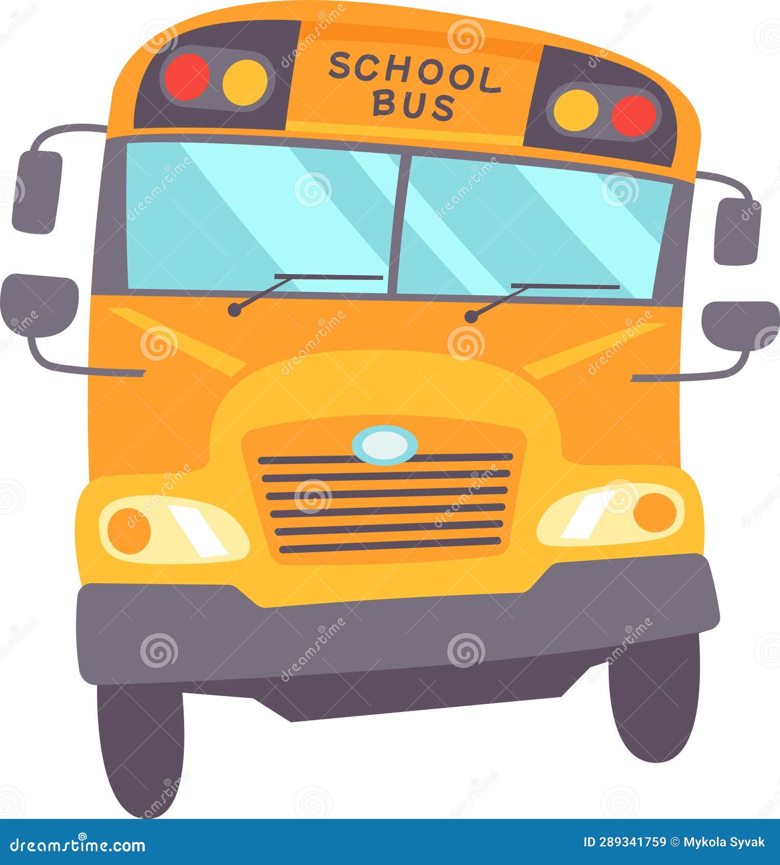 School Bus Front stock illustration. Illustration of design - 289341759