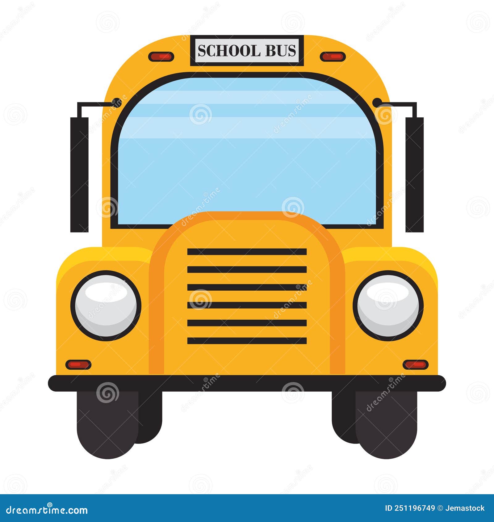 School bus front stock vector. Illustration of american - 251196749