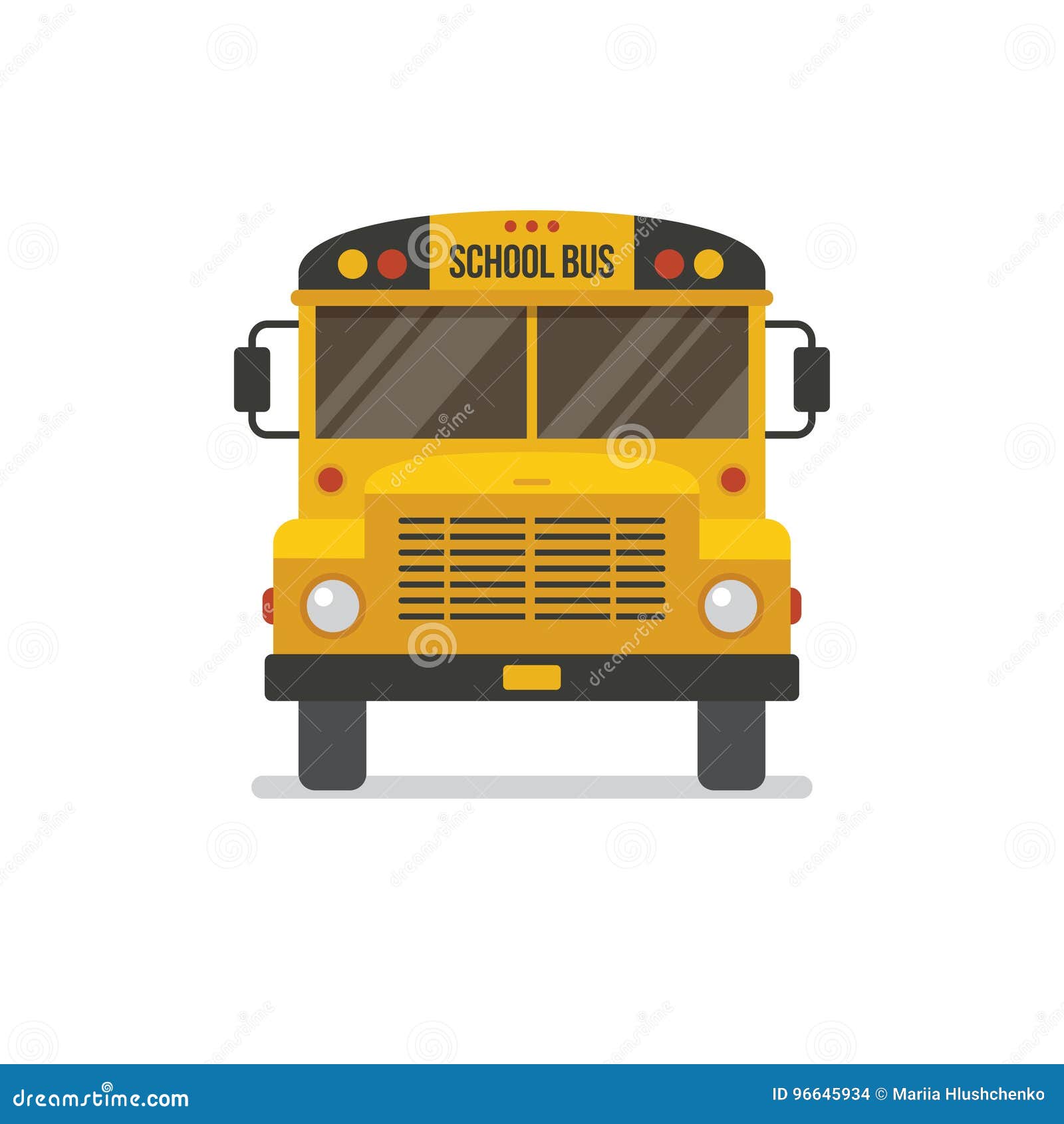 School Bus Front View Vector Illustration. Back To School ...