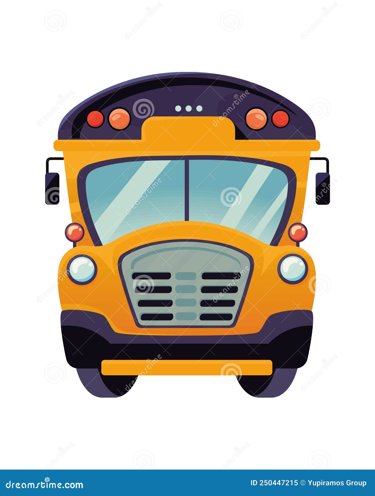 School bus front view stock vector. Illustration of yellow - 250447215