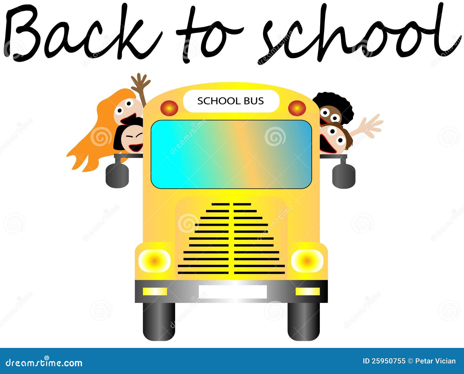 School Bus with Happy Children Back To School Stock Vector ...